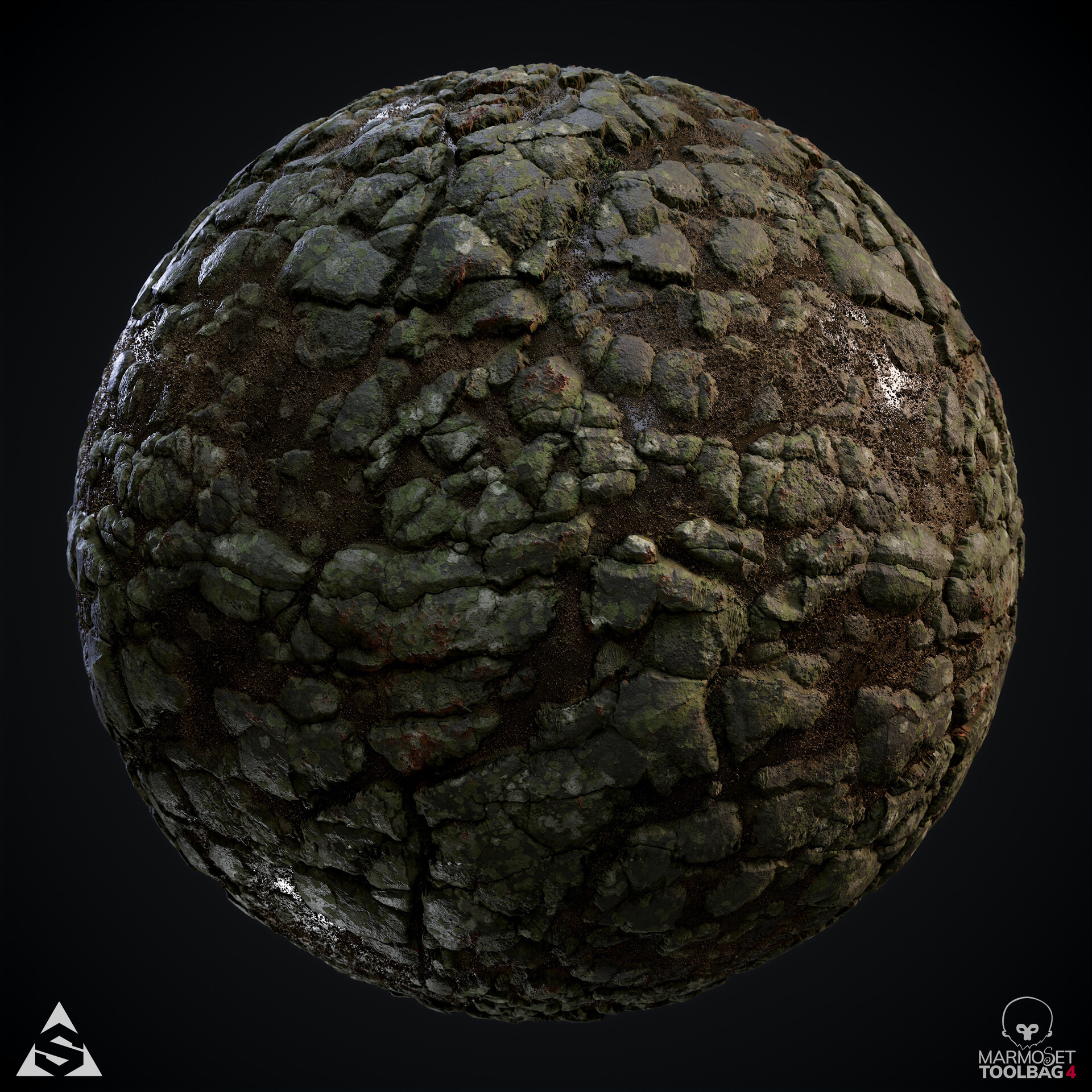 ArtStation - Material Study 01 - Watery Rock moss
