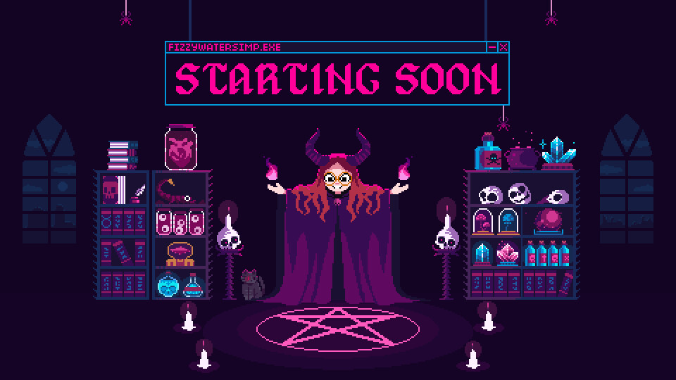 ArtStation - Twitch graphic - Starting screen - Pixel animation