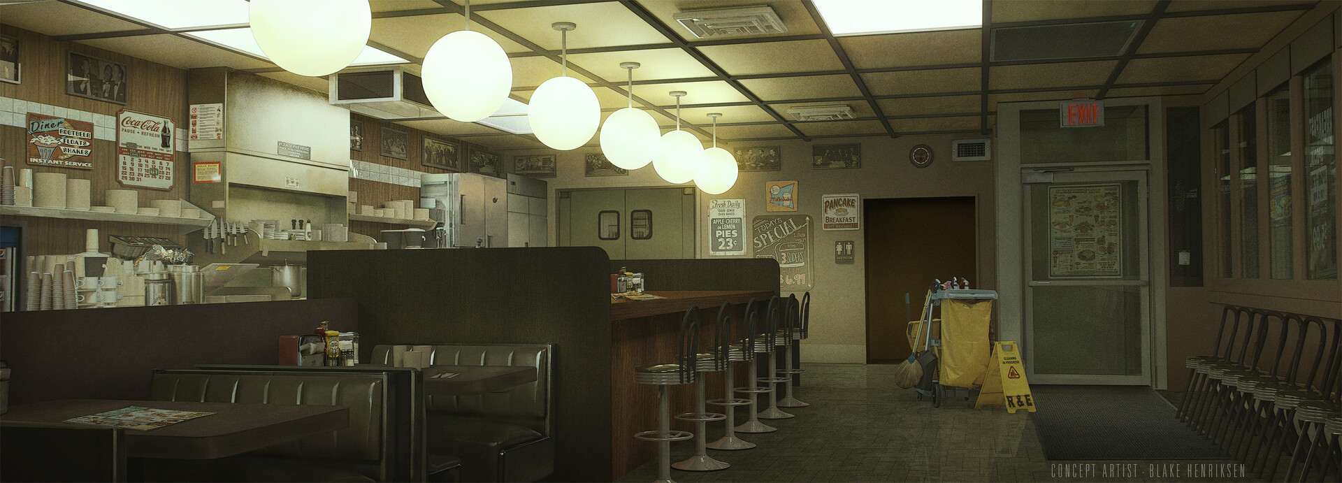 ArtStation - American Diner: Personal Concept