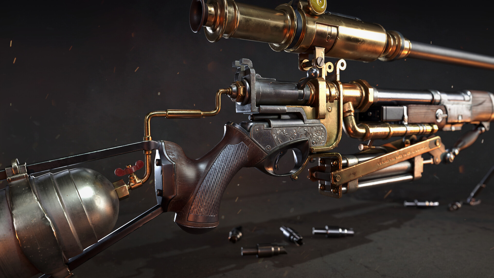 Pneumatic Rifle by 乙珑 (songfeilong) : r/ImaginaryWeaponry