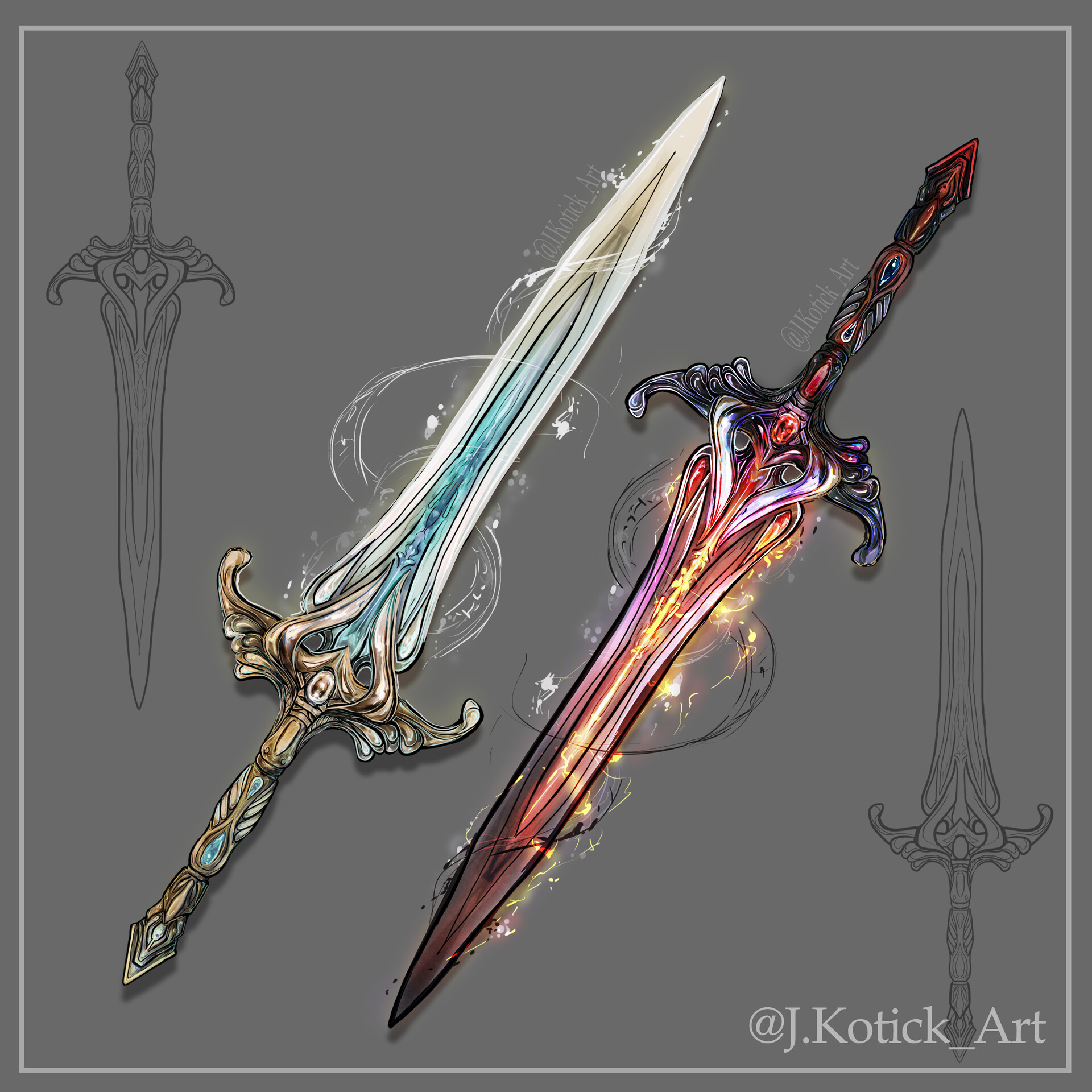 ArtStation - Dagger commission set- betrothal and betrayal
