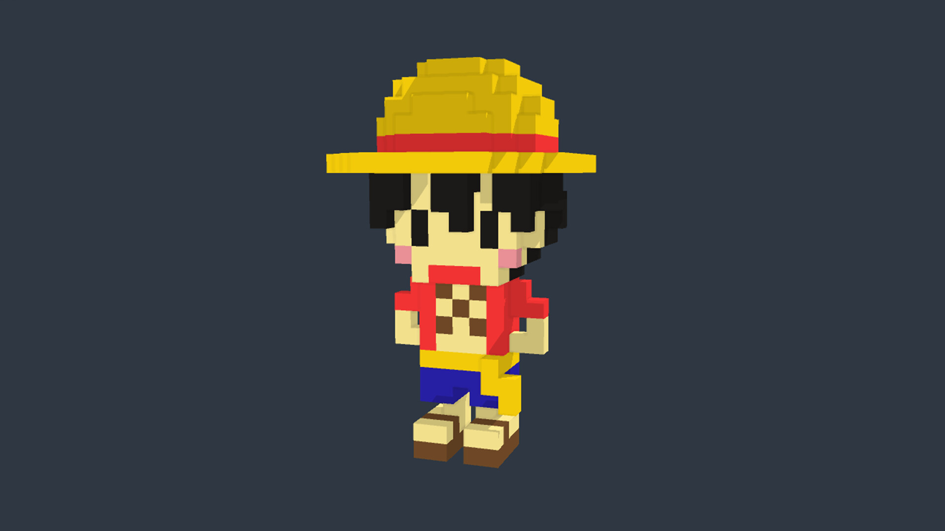 ArtStation - Monkey D. Luffy : Voxel Art