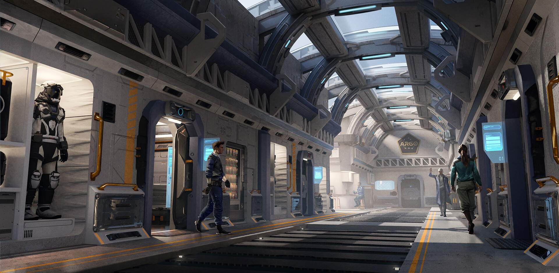 ArtStation - Ship hallway - Establishing Shot