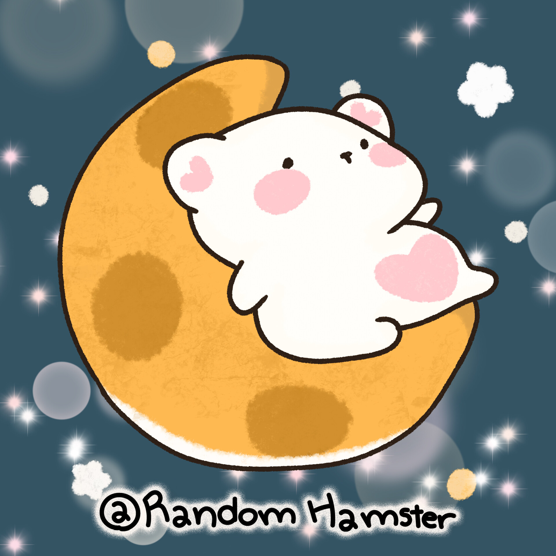 Random Hamster - hamster sitting on the moon