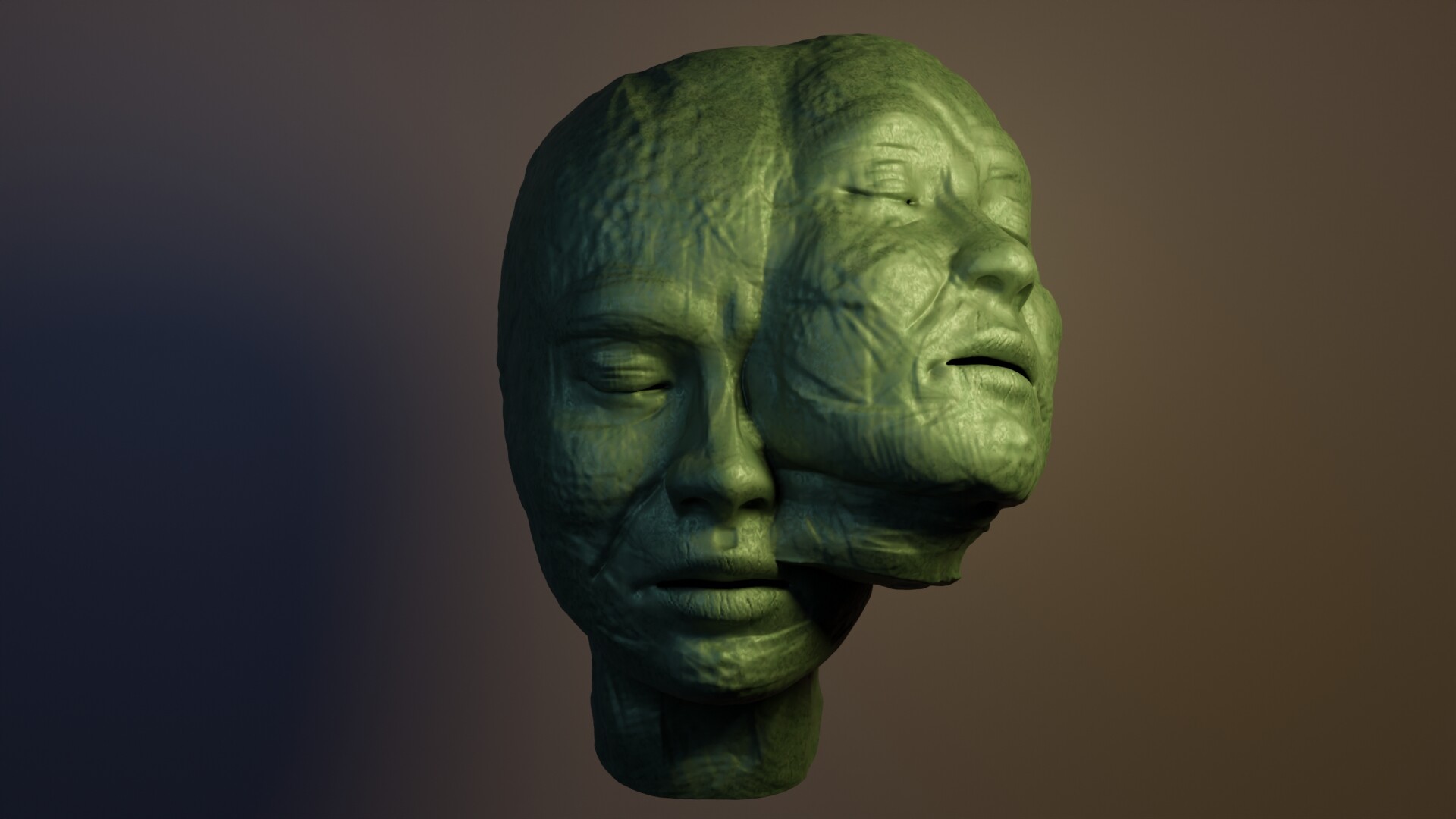 two headed human skull