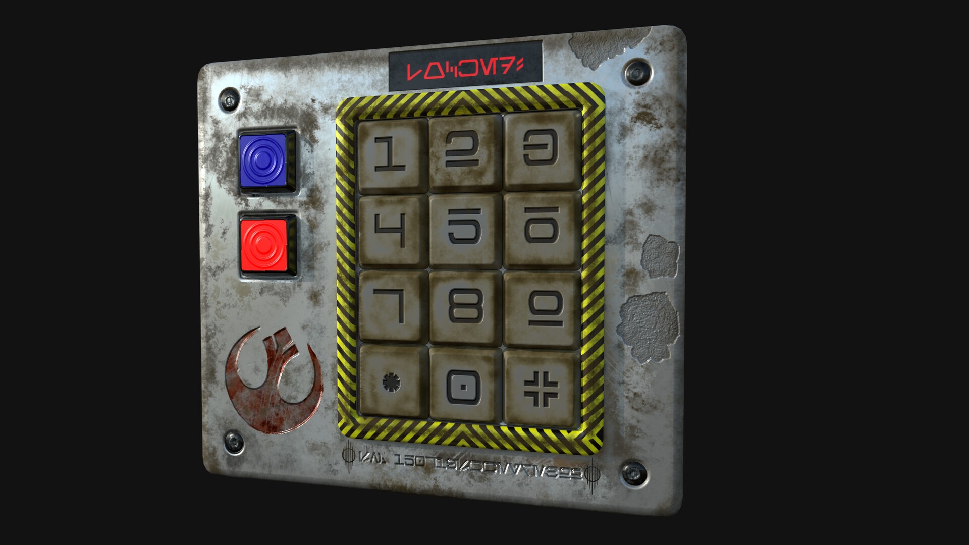 ArtStation - Texturing a Keypad- Substance Painter.