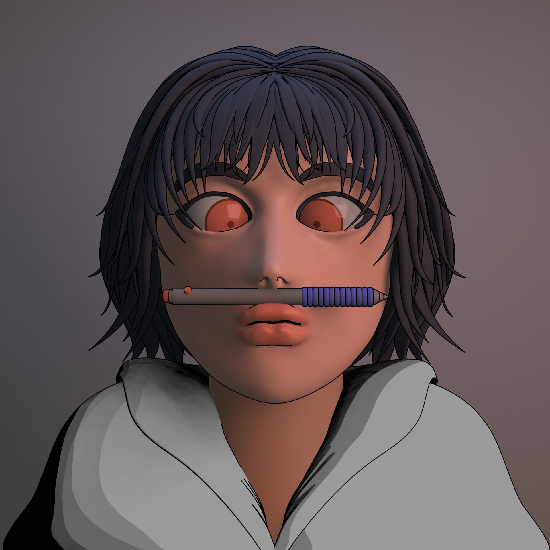 ArtStation - Anime Girl with Pencil