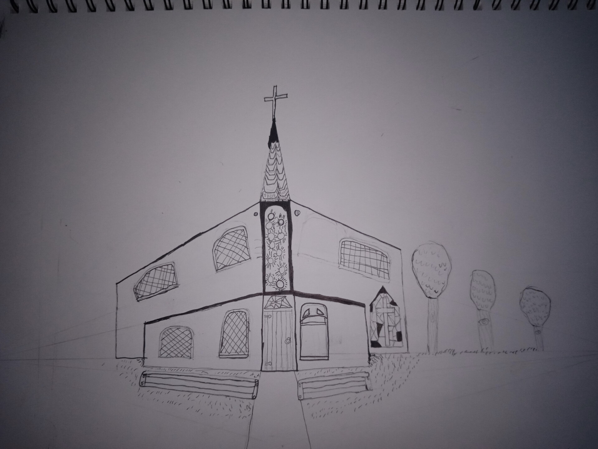 Simple Church Drawing