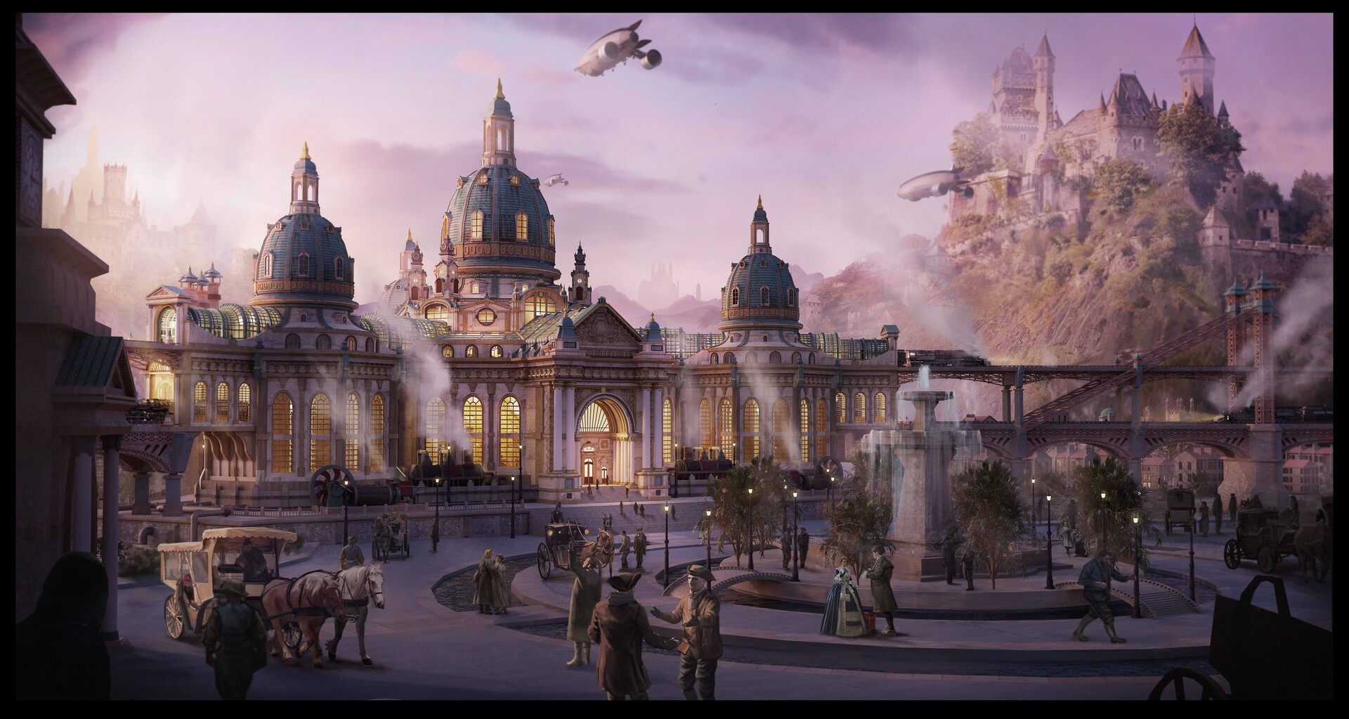 ArtStation - Steampunk Train Station