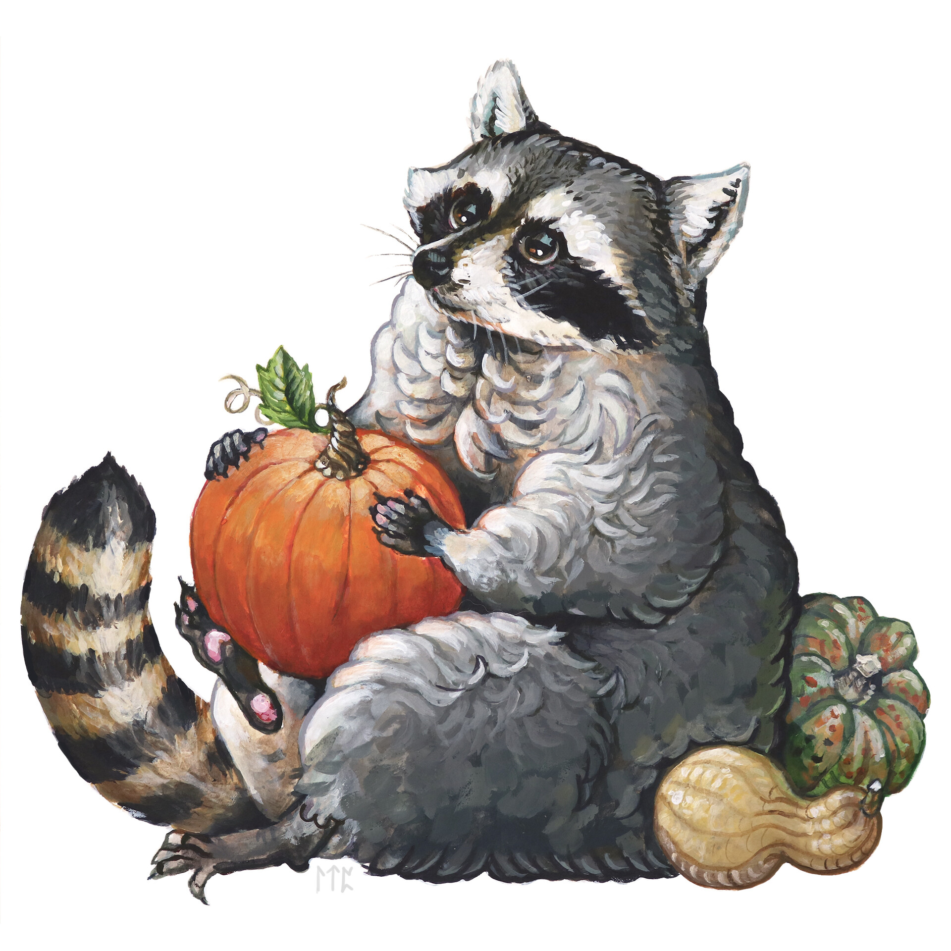 ArtStation - Raccoon and Pumpkin