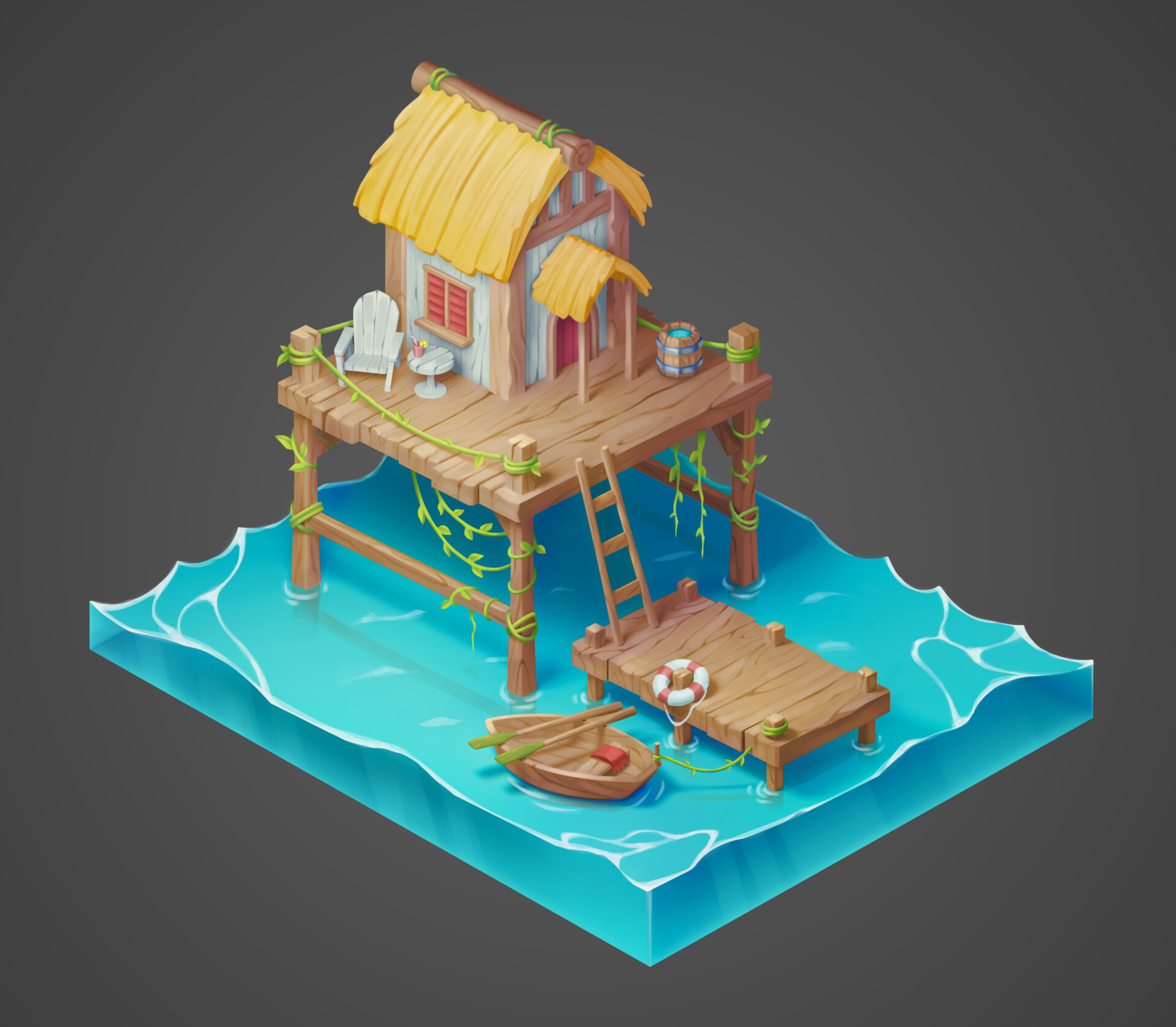 ArtStation - Isometric sea house