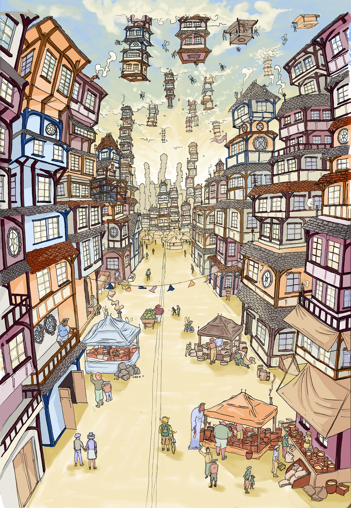 ArtStation - Fantasy Town concept