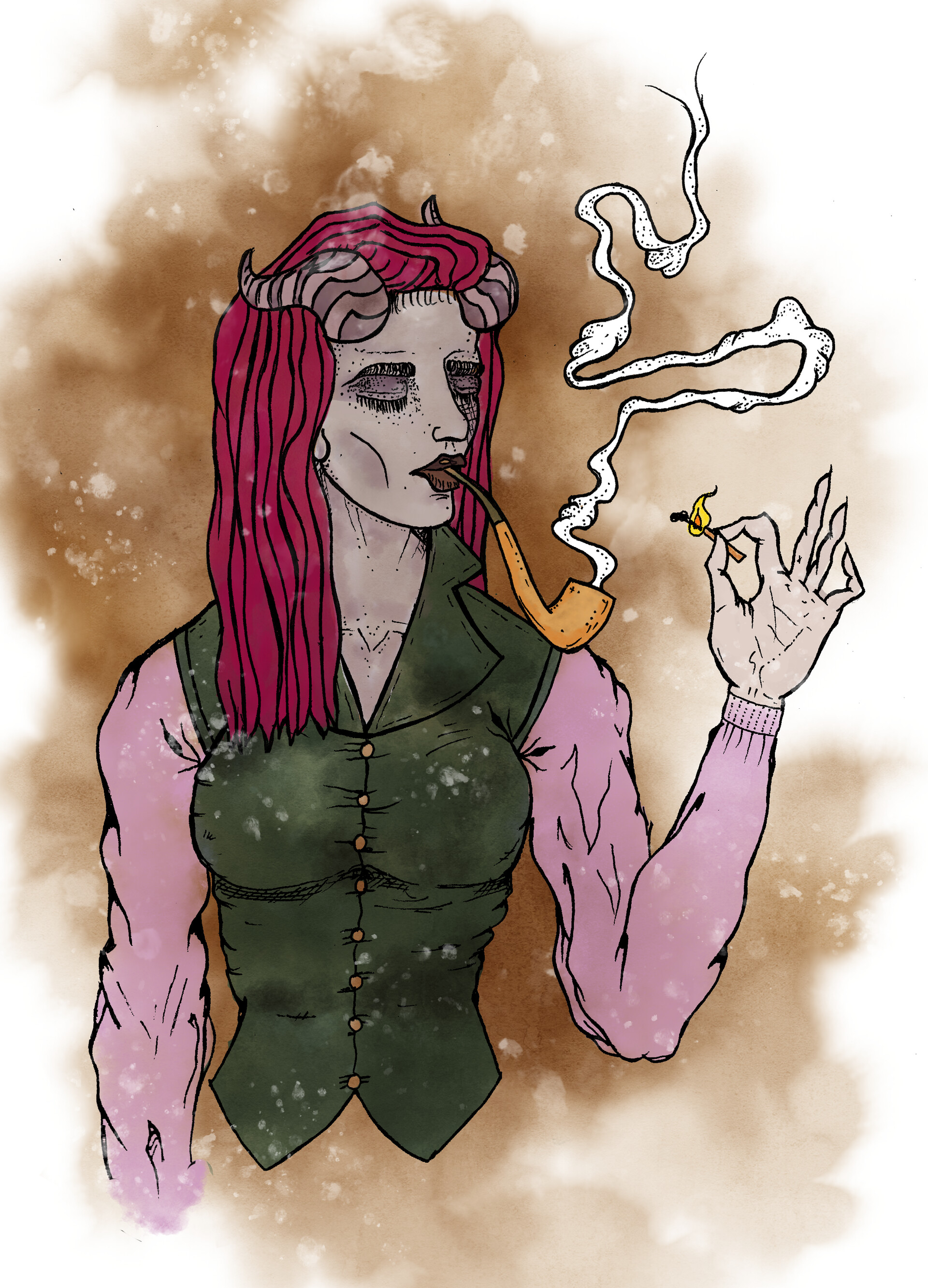 ArtStation - Smoking Tiefling