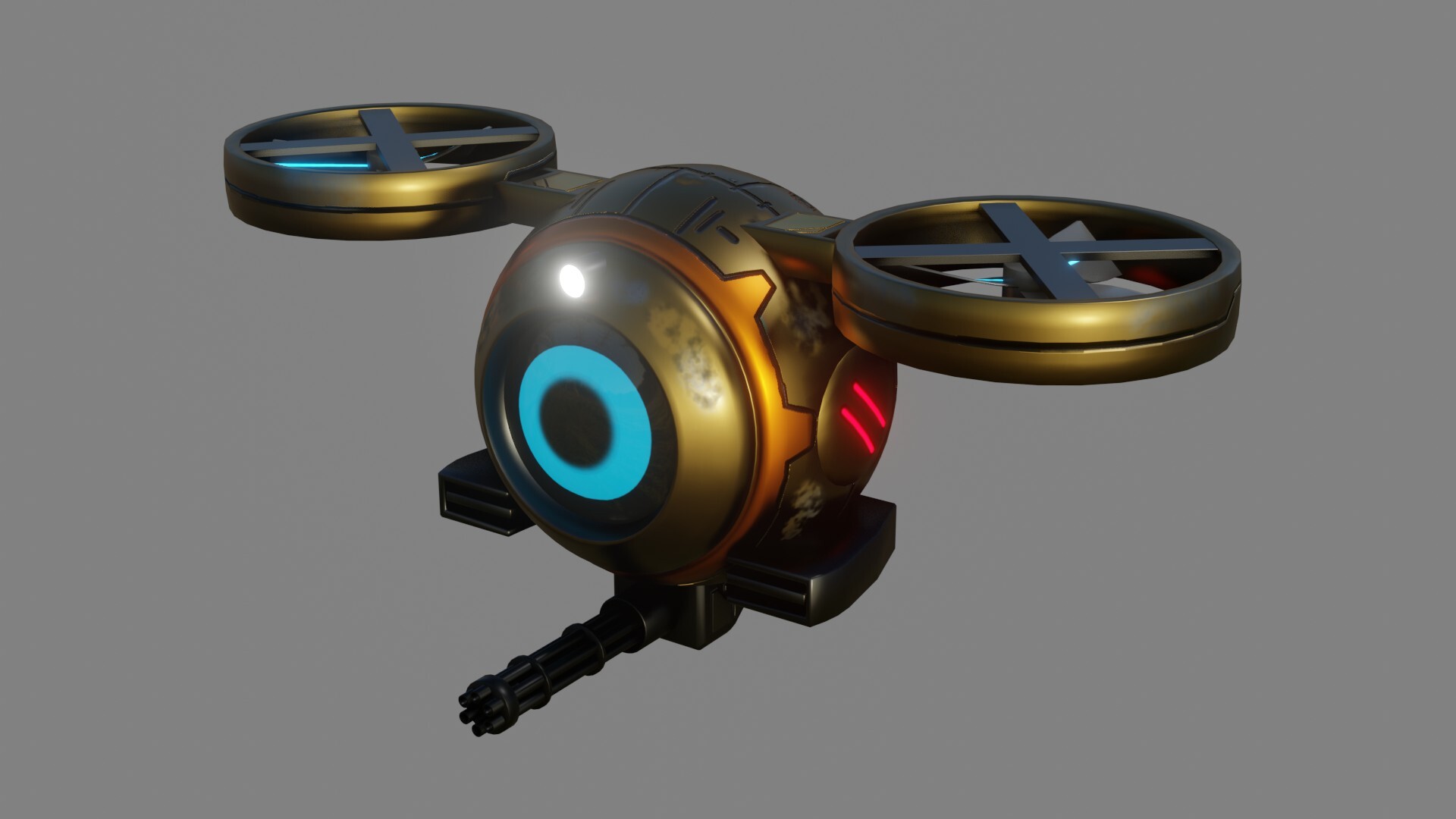ArtStation - Sci Fi Drone (Orange color)