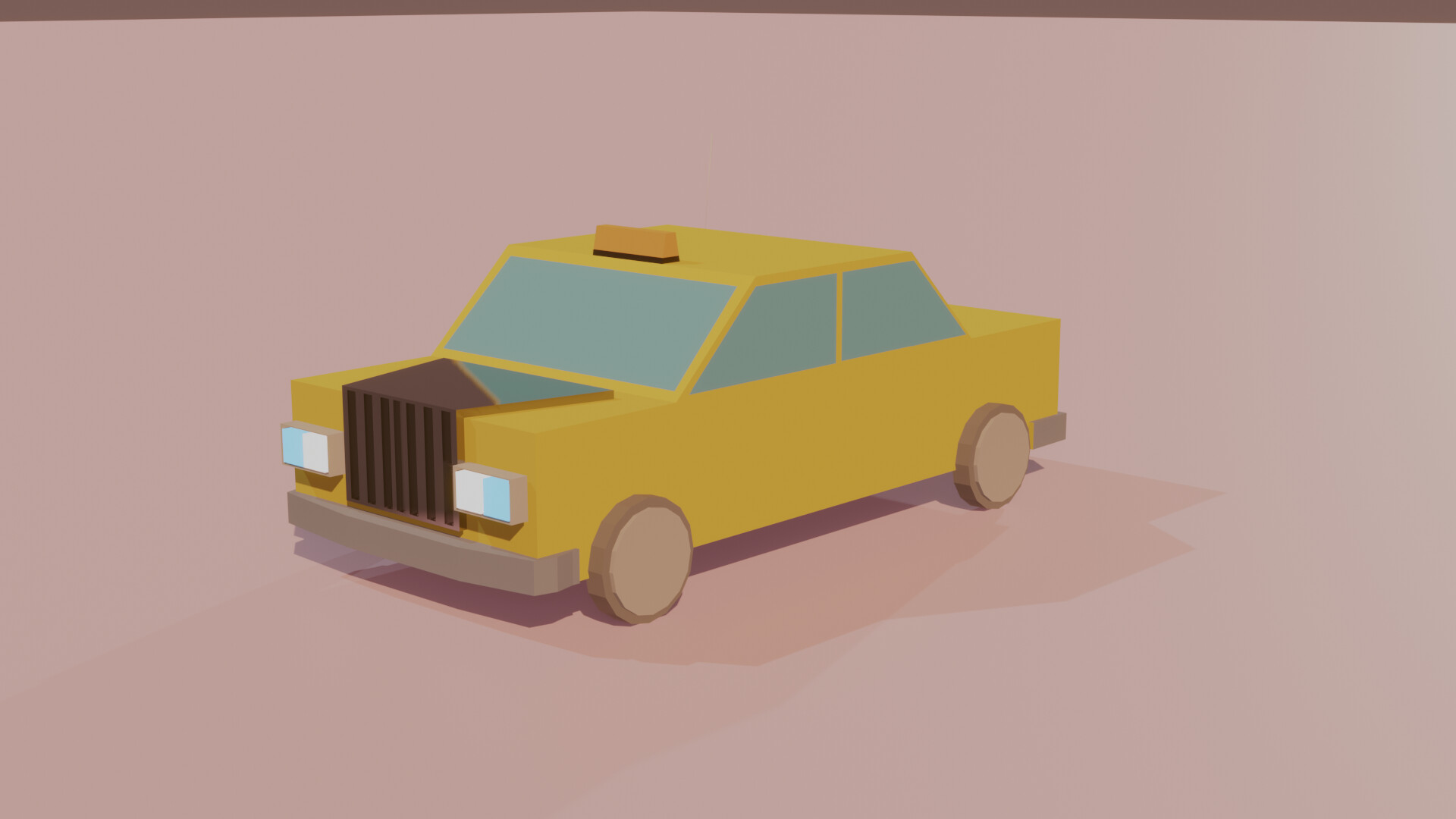 ArtStation - Low poly taxi