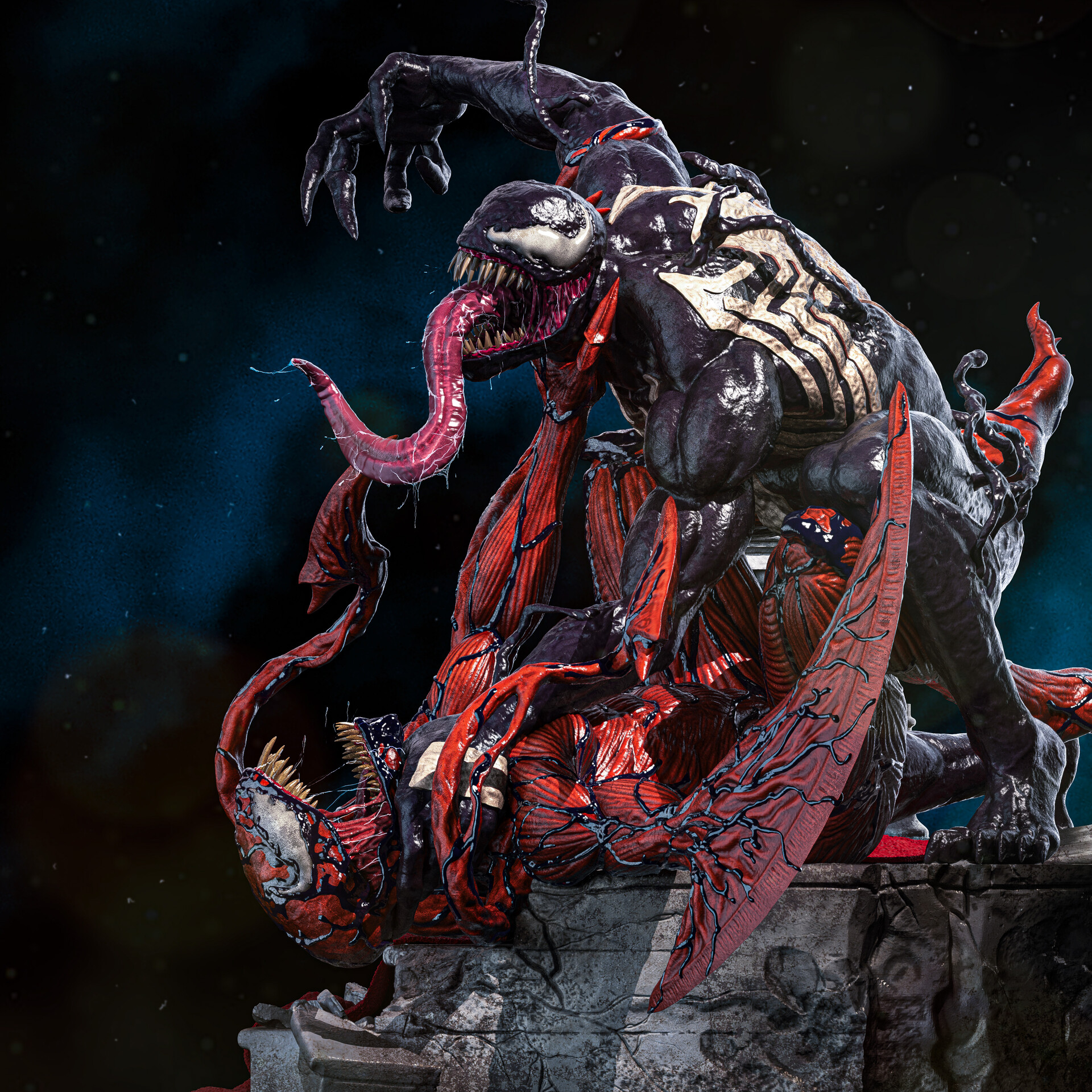 ArtStation - Venom VS Carnage 3D sculpture