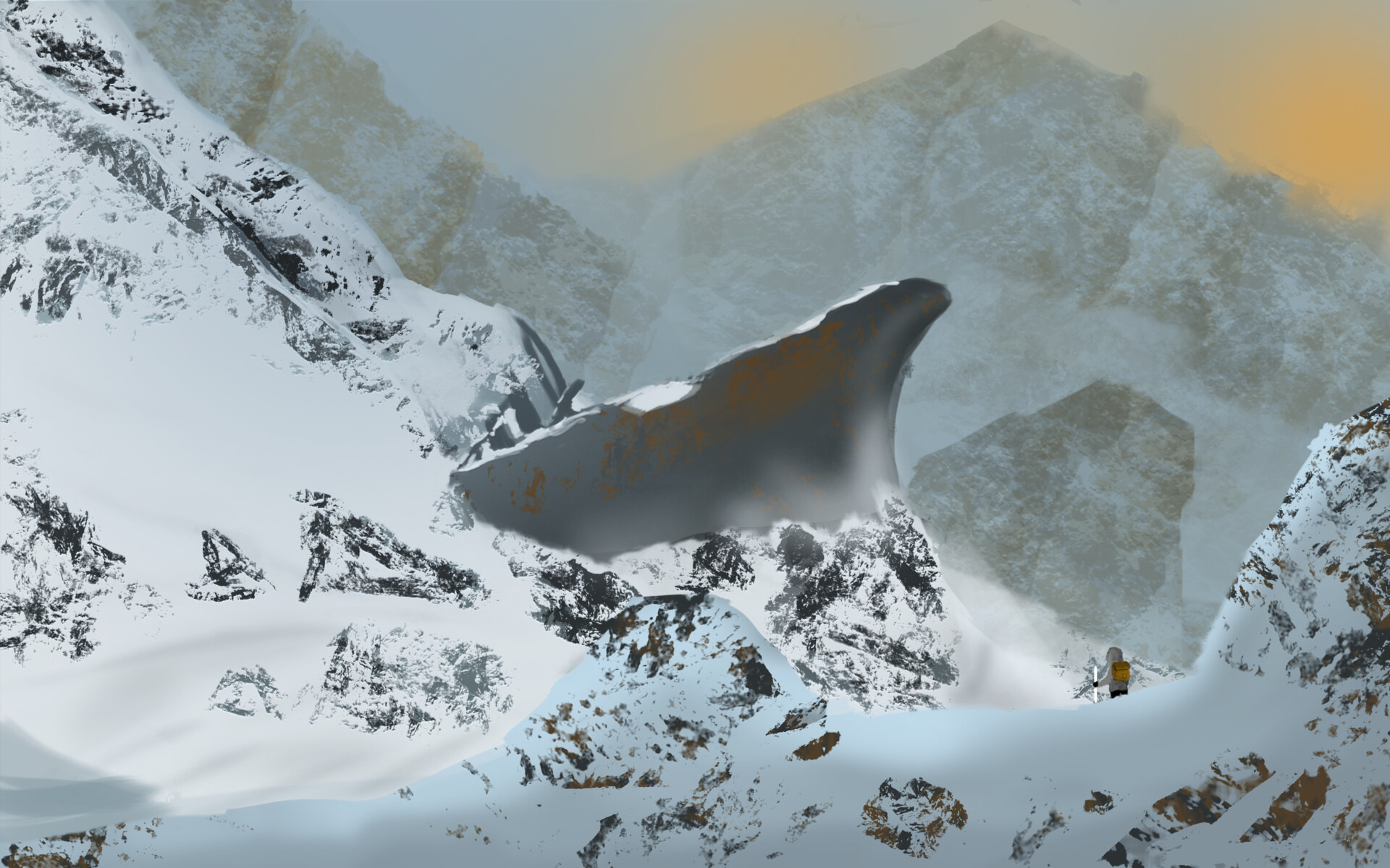 Dinca Vlad - Evenant mountain ship study