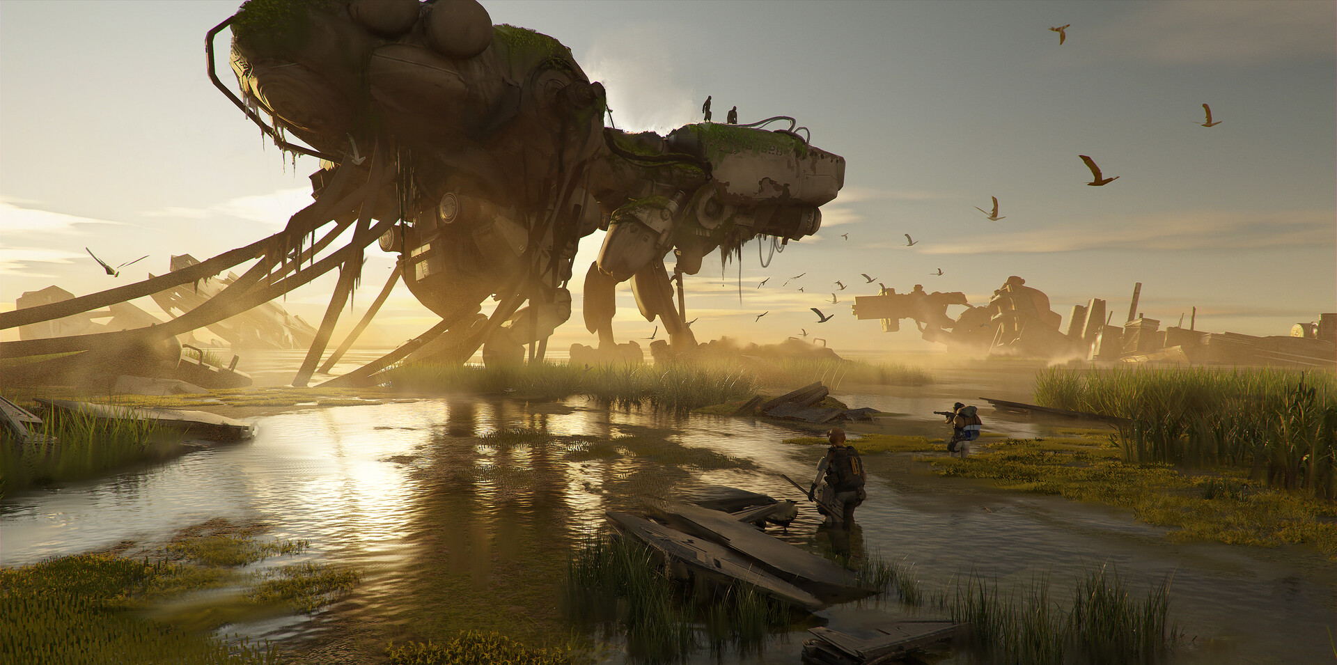 ArtStation - Mecha in the swamp