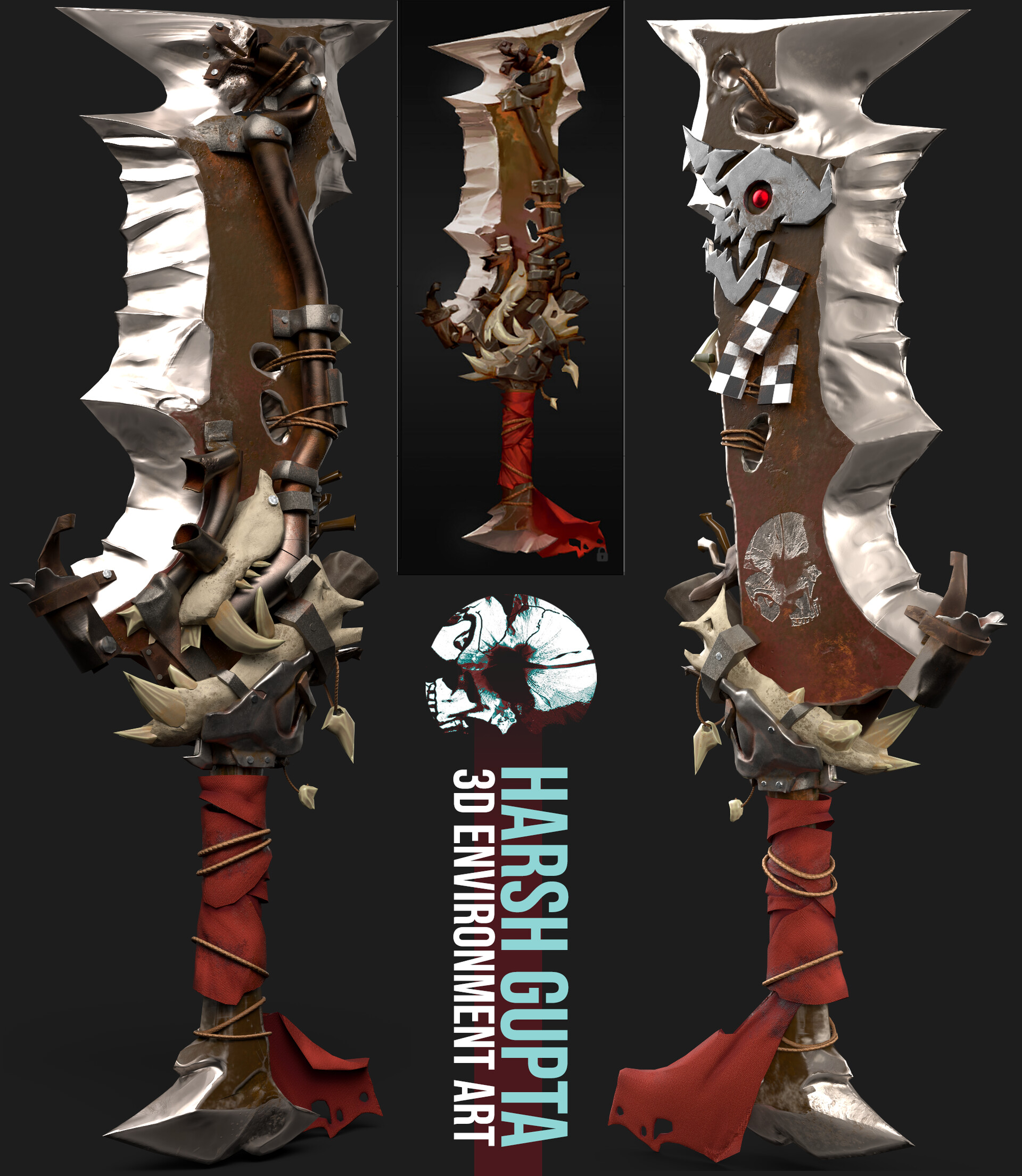 ArtStation - Ork One Handed Cleaver - Game ready weapon