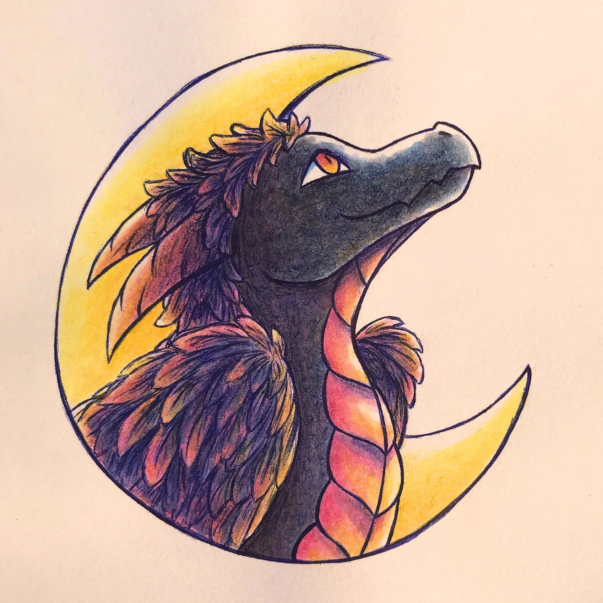 how to draw a dragon night