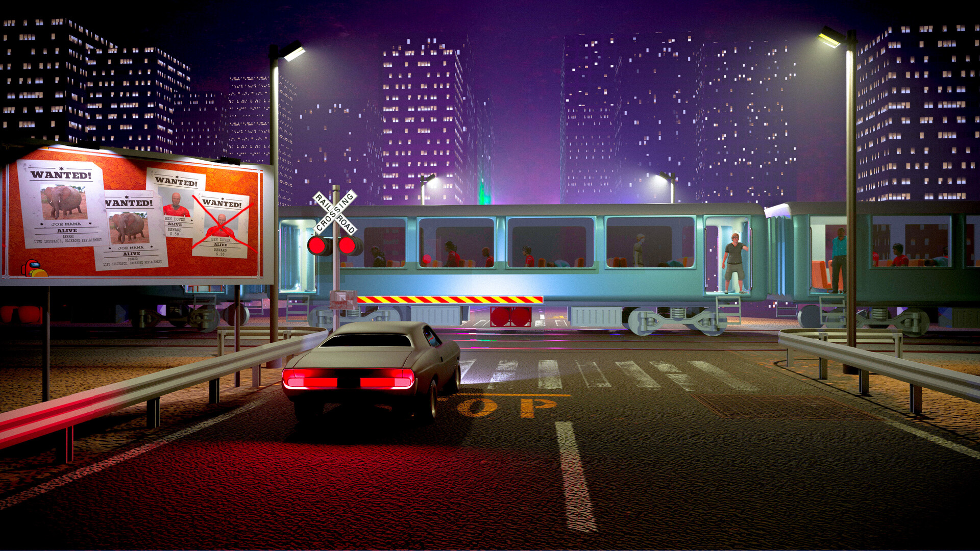 ArtStation - Railroad crossing