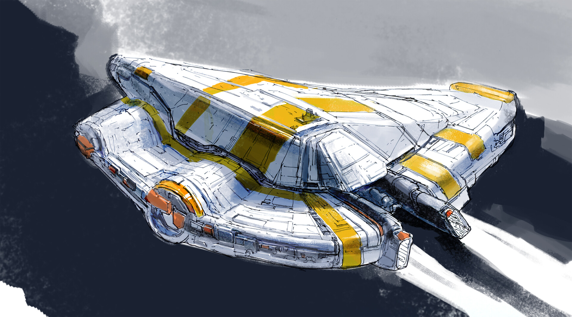 ArtStation - Asymmetric Spaceship Sketch