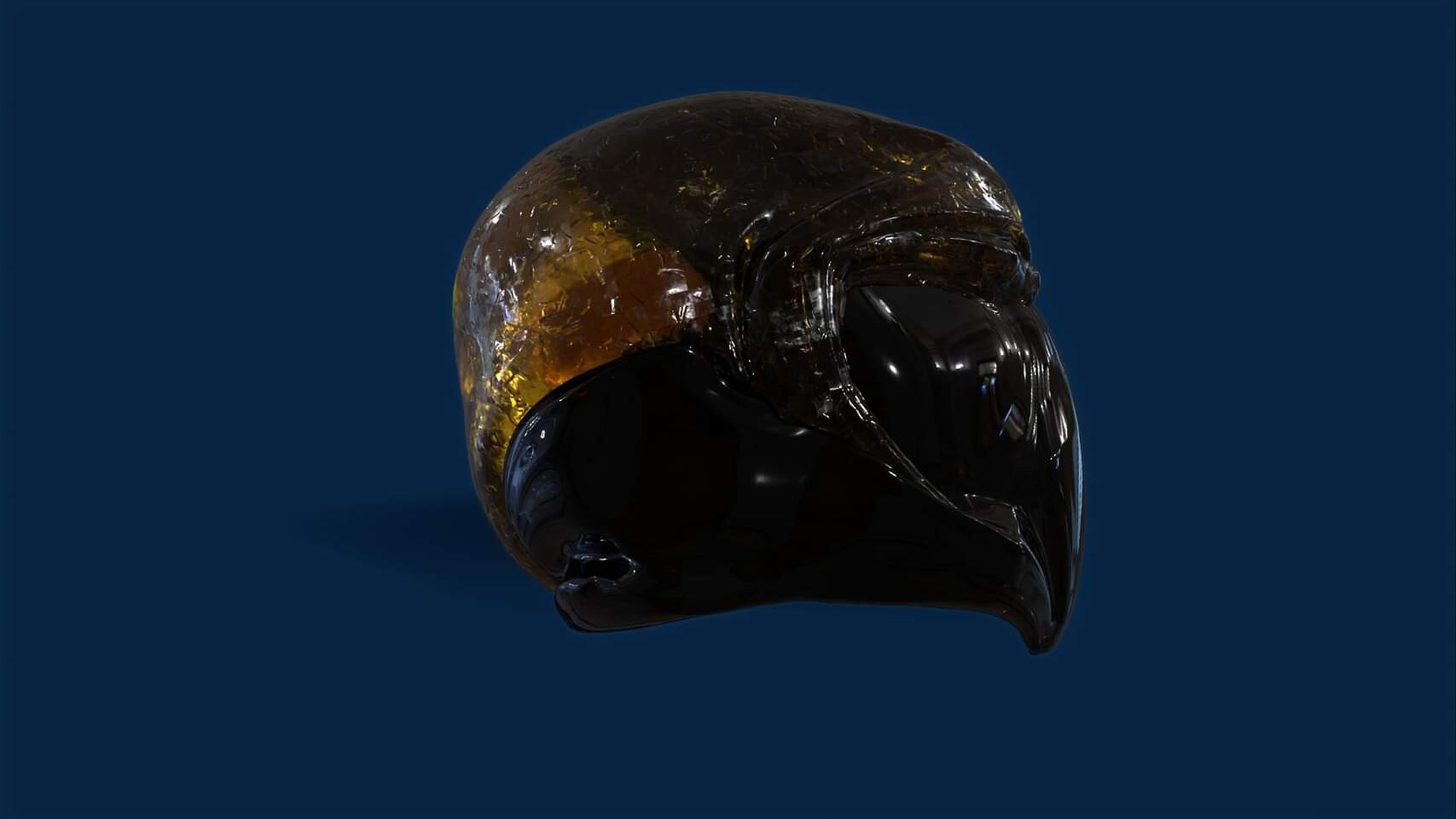 ArtStation - Alien Amber Sci fi Helmet Concept Design