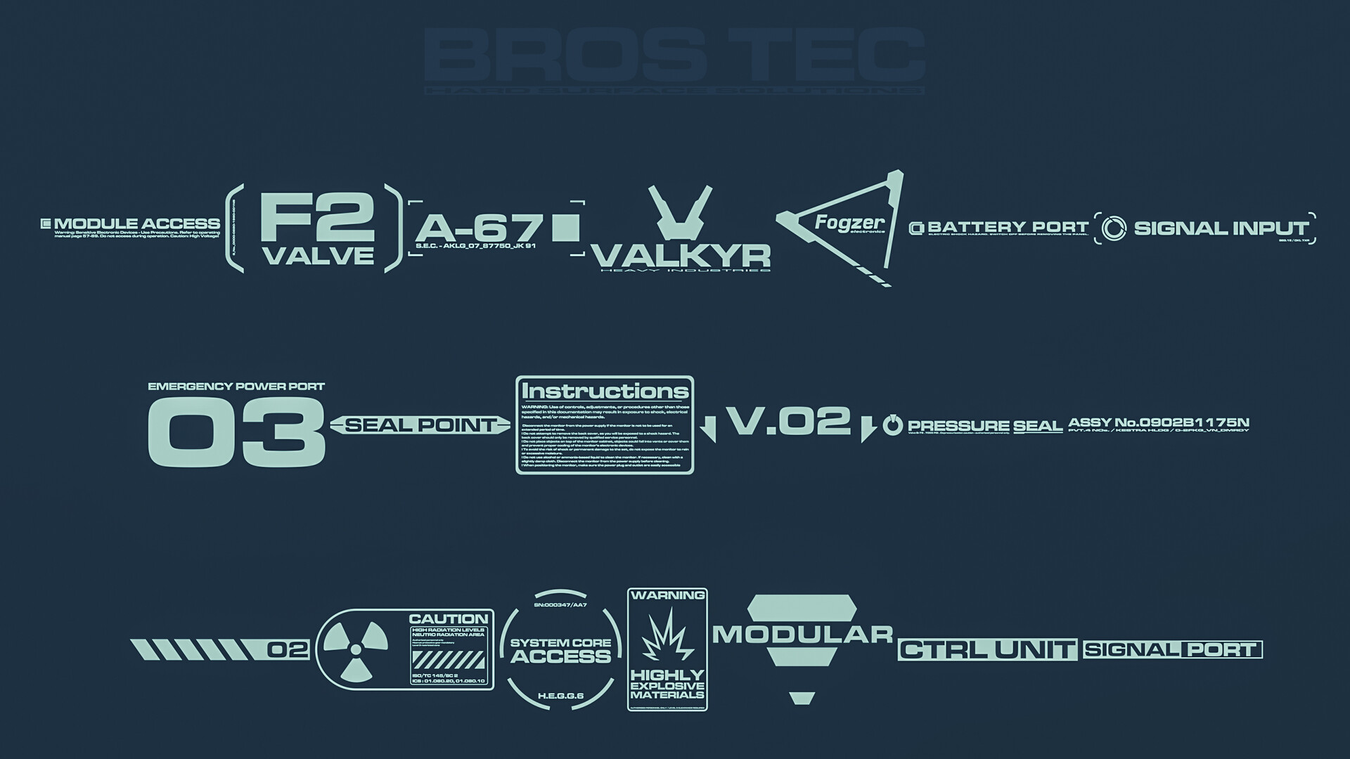 ArtStation - Blender Bros Sci Fi Decal Pack