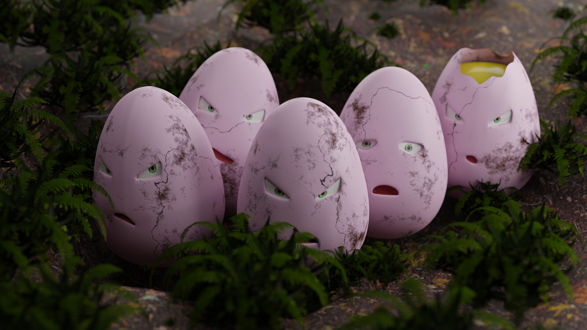 ArtStation - Pokemon Exeggcute