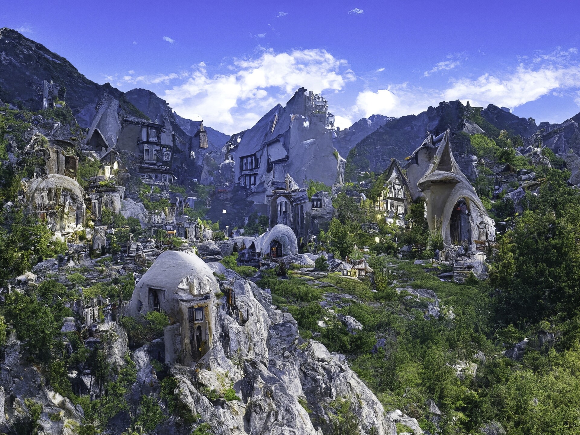 ArtStation - A fantasy village of mythical creatures