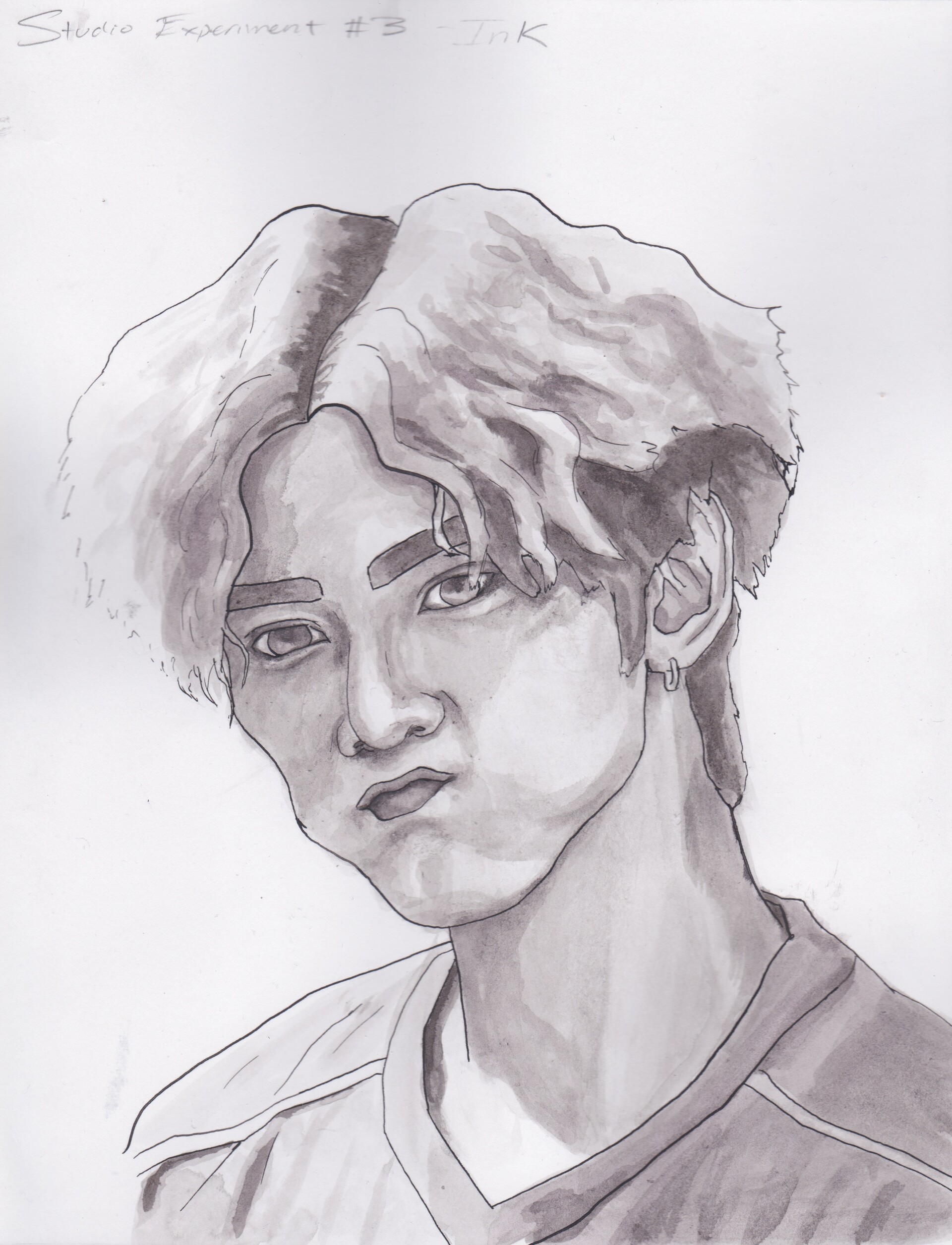 ArtStation - Ink Wash Portrait Medium Study
