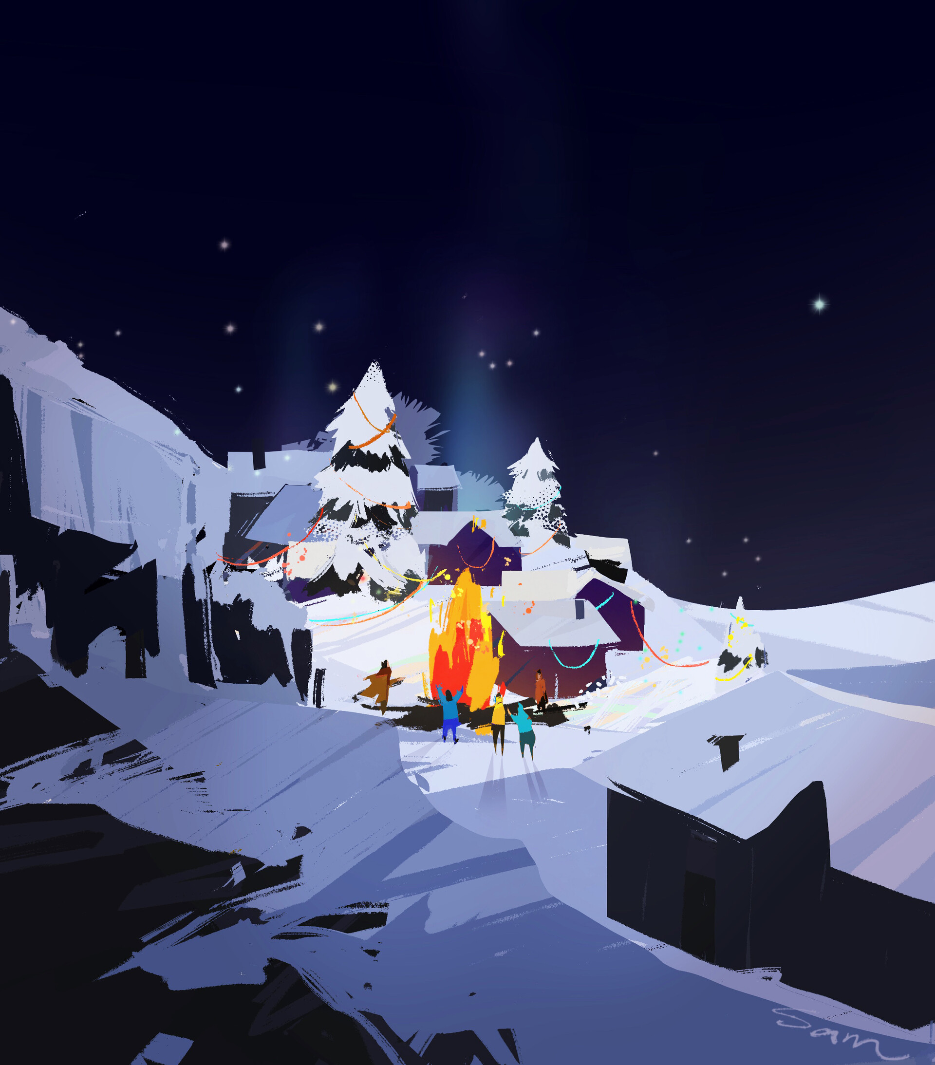 ArtStation - snowy evening