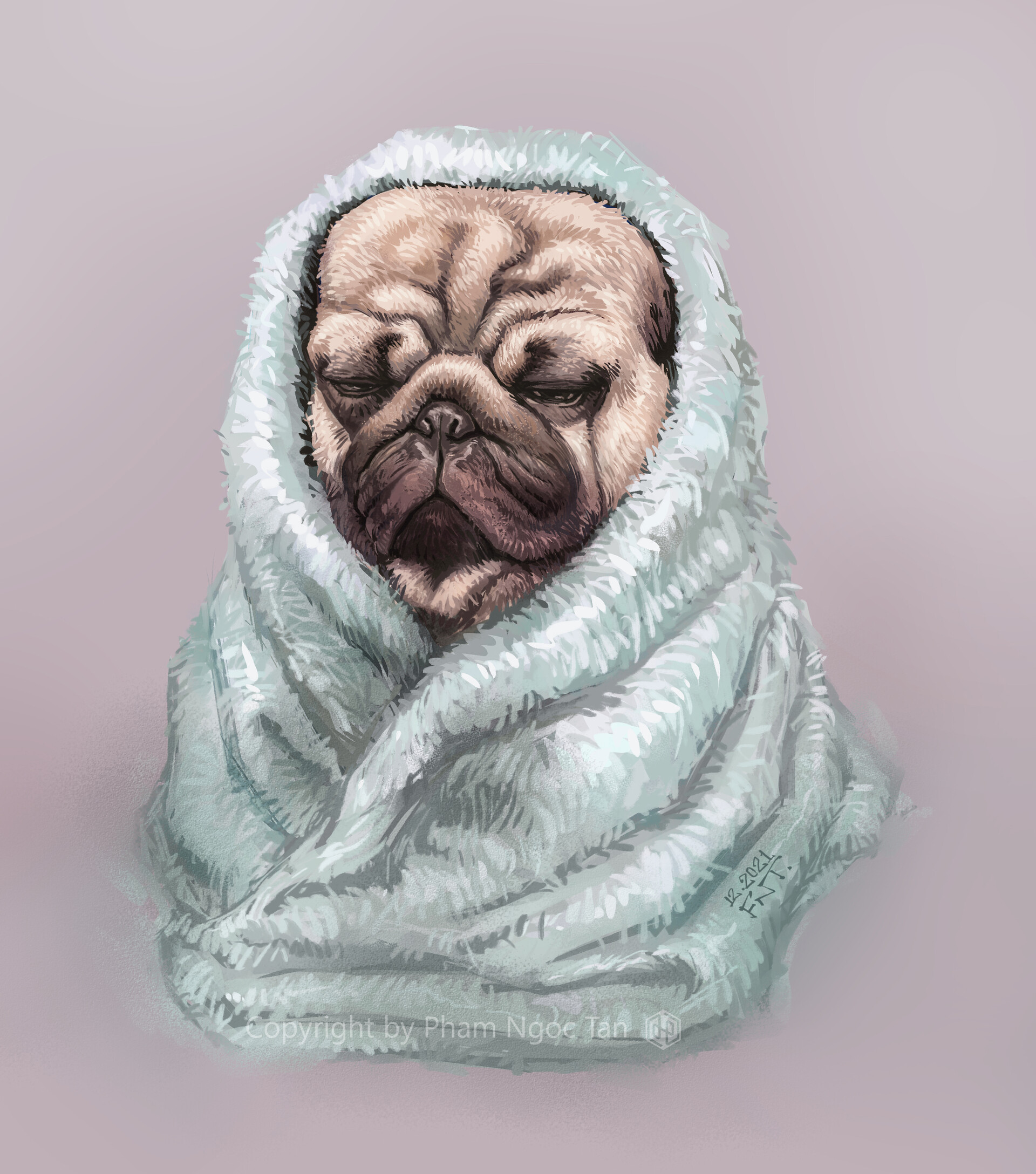ArtStation - Pug in winter