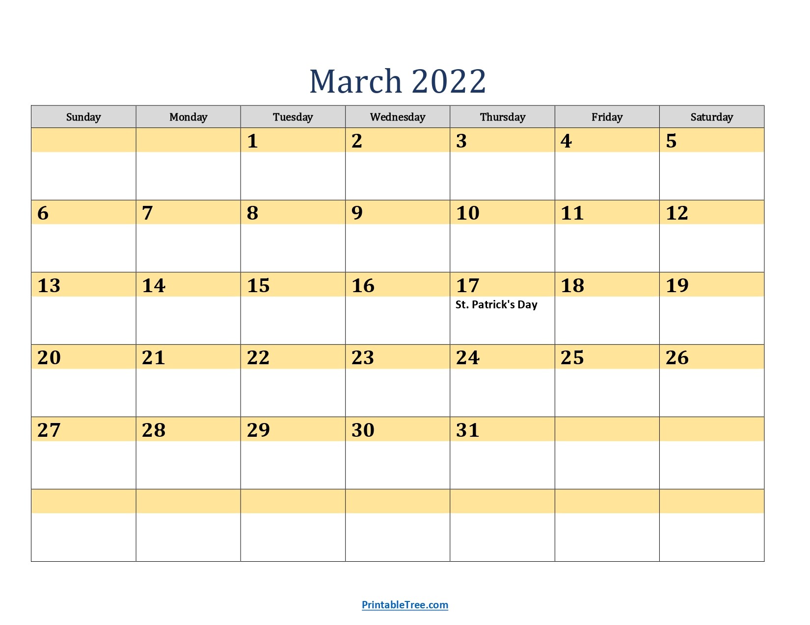 March 2022 Calendar Templates Free by Printable Tree — ProUser.Me