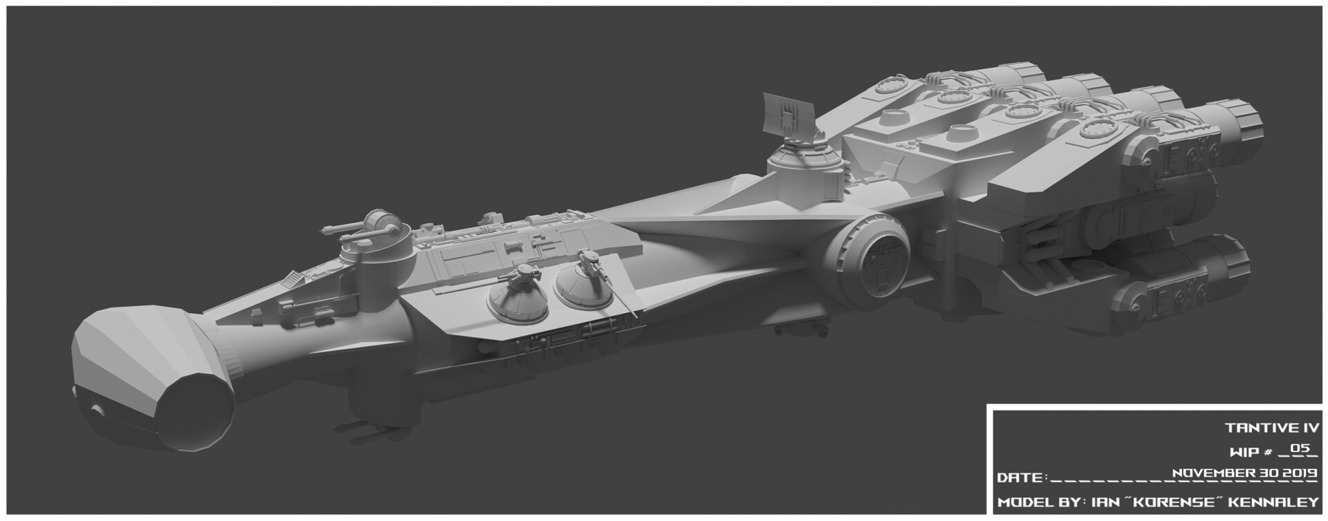 Ian Kennaley - Star Wars - IV A New Hope - Tantive IV 3D Model [2019]
