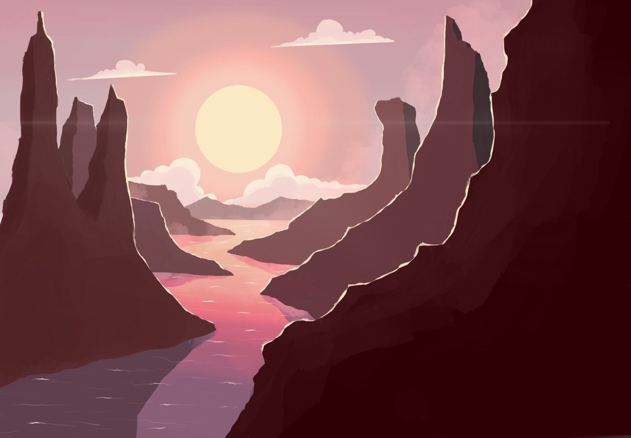 ArtStation - Sunset in Red