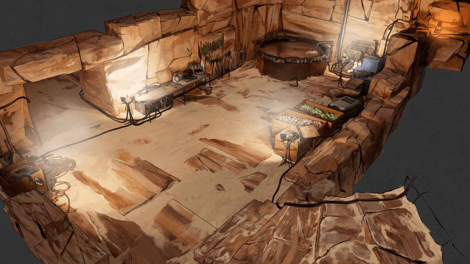 Edu G. Andrade - Environment Design. Bunker greenhouse and kitchen ...