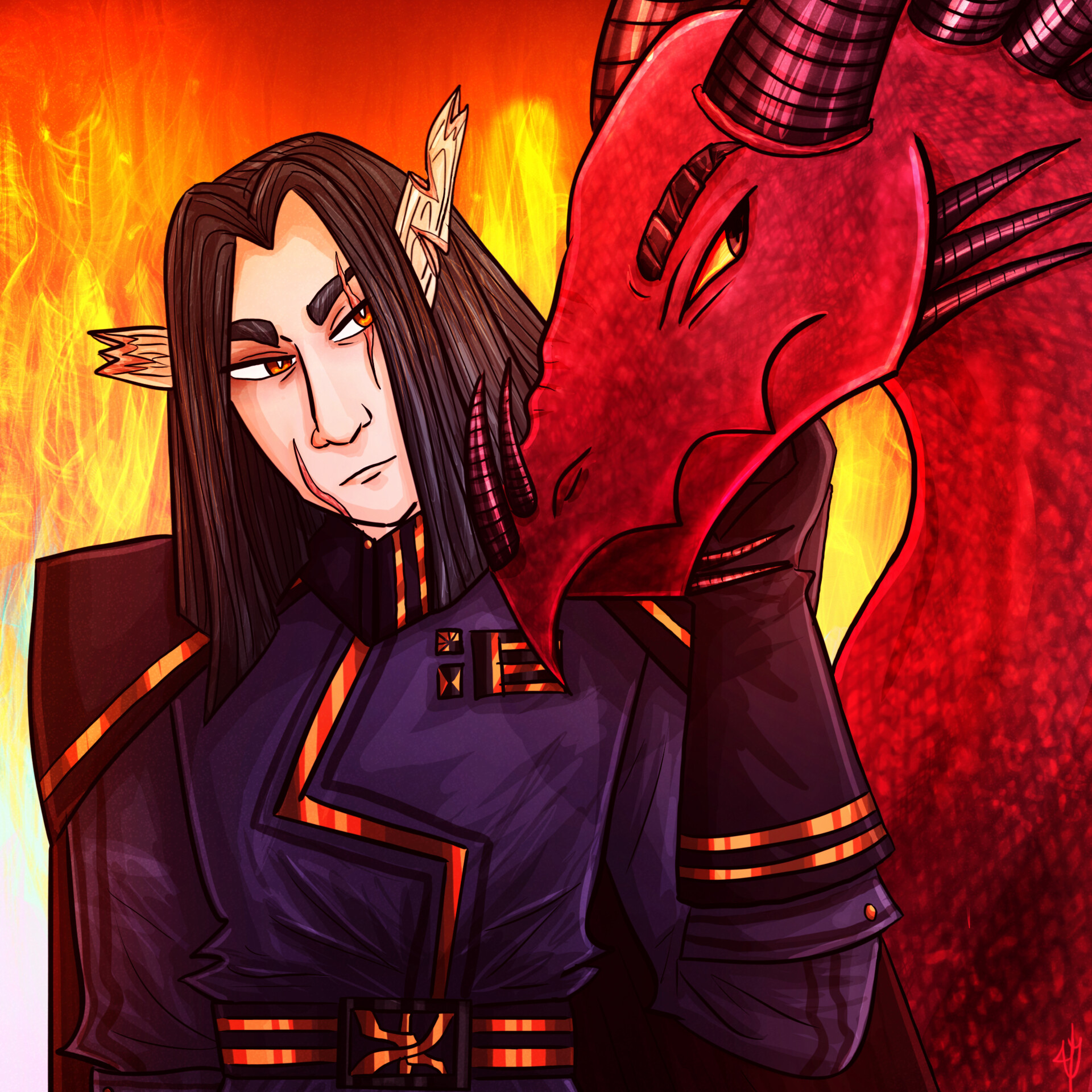 ArtStation - General Thalanil and his dragon Yildrunn