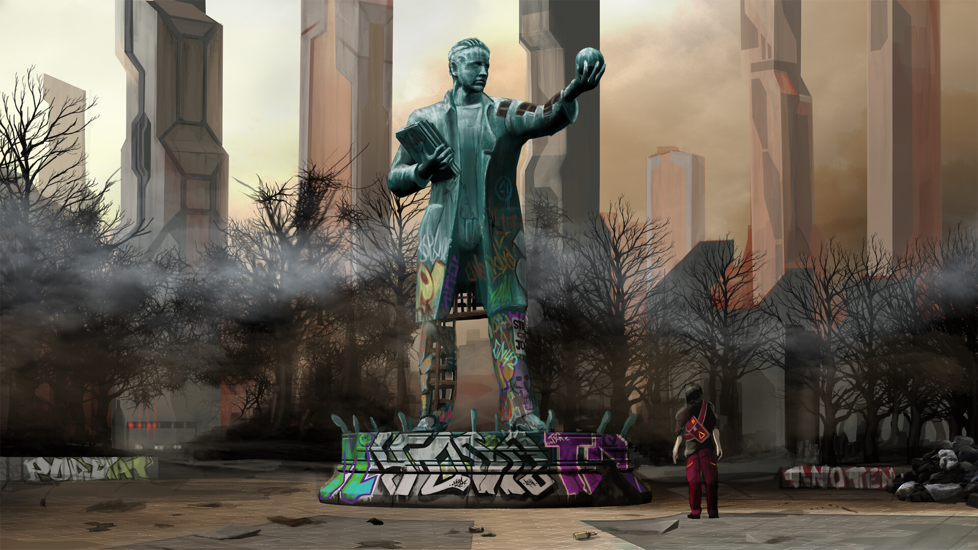 ArtStation - Dead Statue In A dead Park