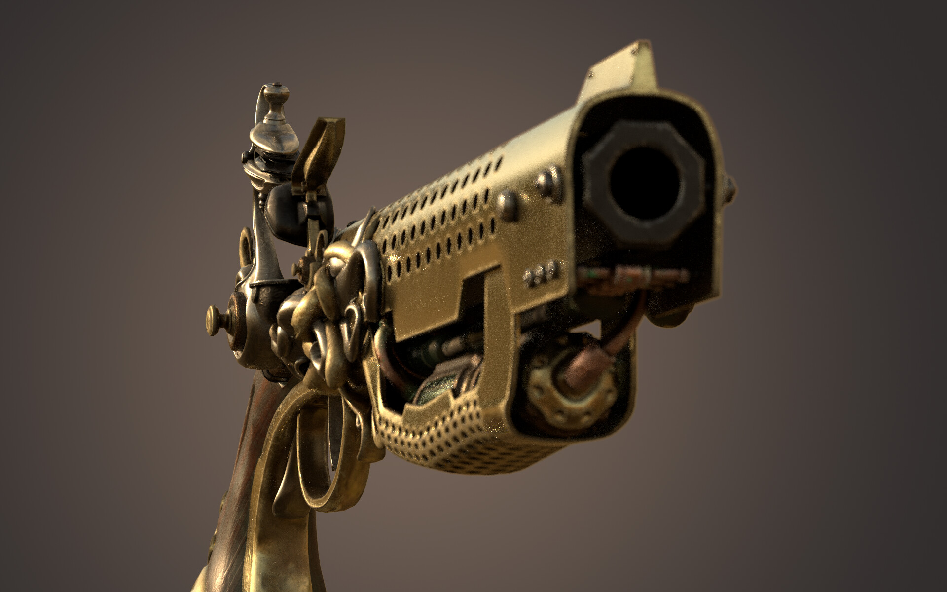Mao Ide - Steampunk Victorian Repeating Flintlock Pistol - "The Swan ...