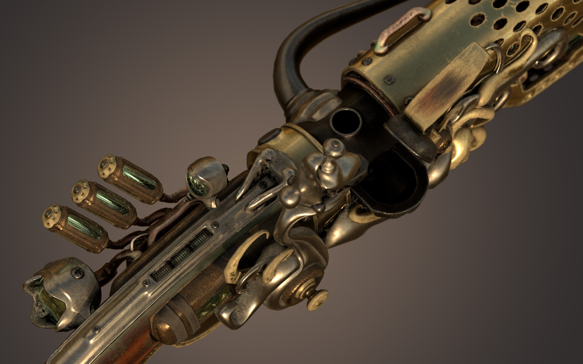 Mao Ide - Steampunk Victorian Repeating Flintlock Pistol - "The Swan ...