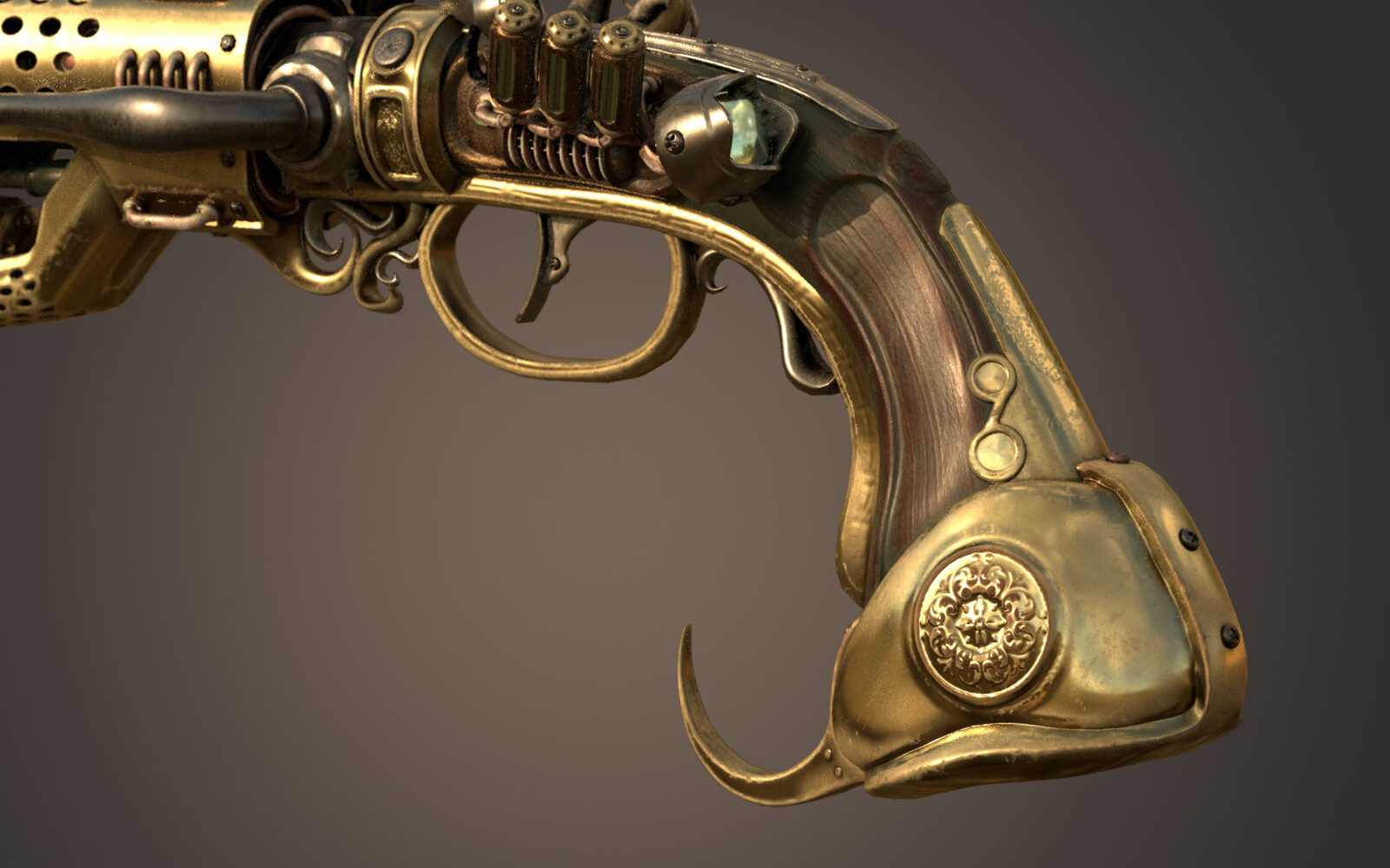 Mao Ide - Steampunk Victorian Repeating Flintlock Pistol - "The Swan ...
