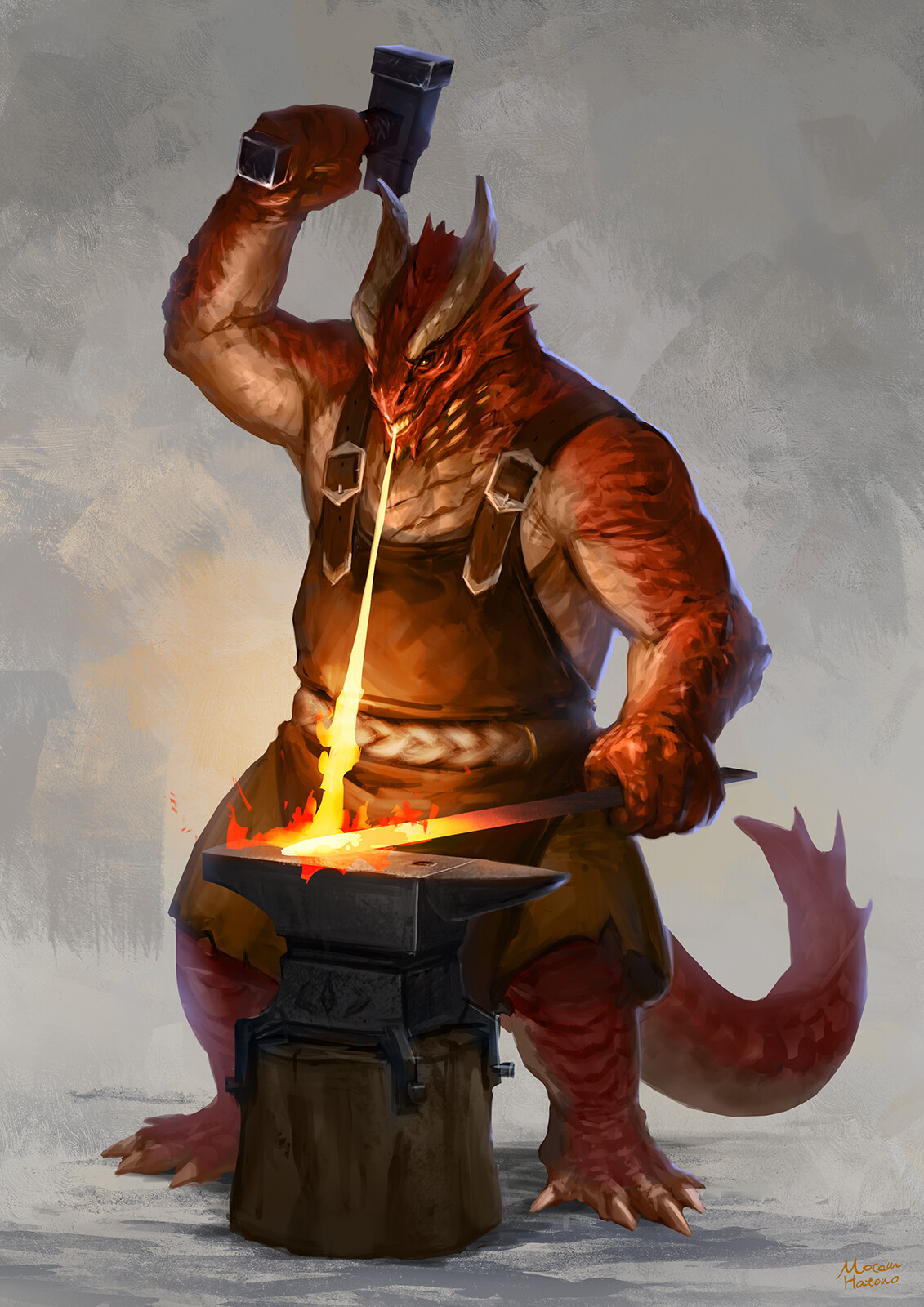 Dragonborn Blacksmith by Motom Hatono : r/ImaginaryDragons