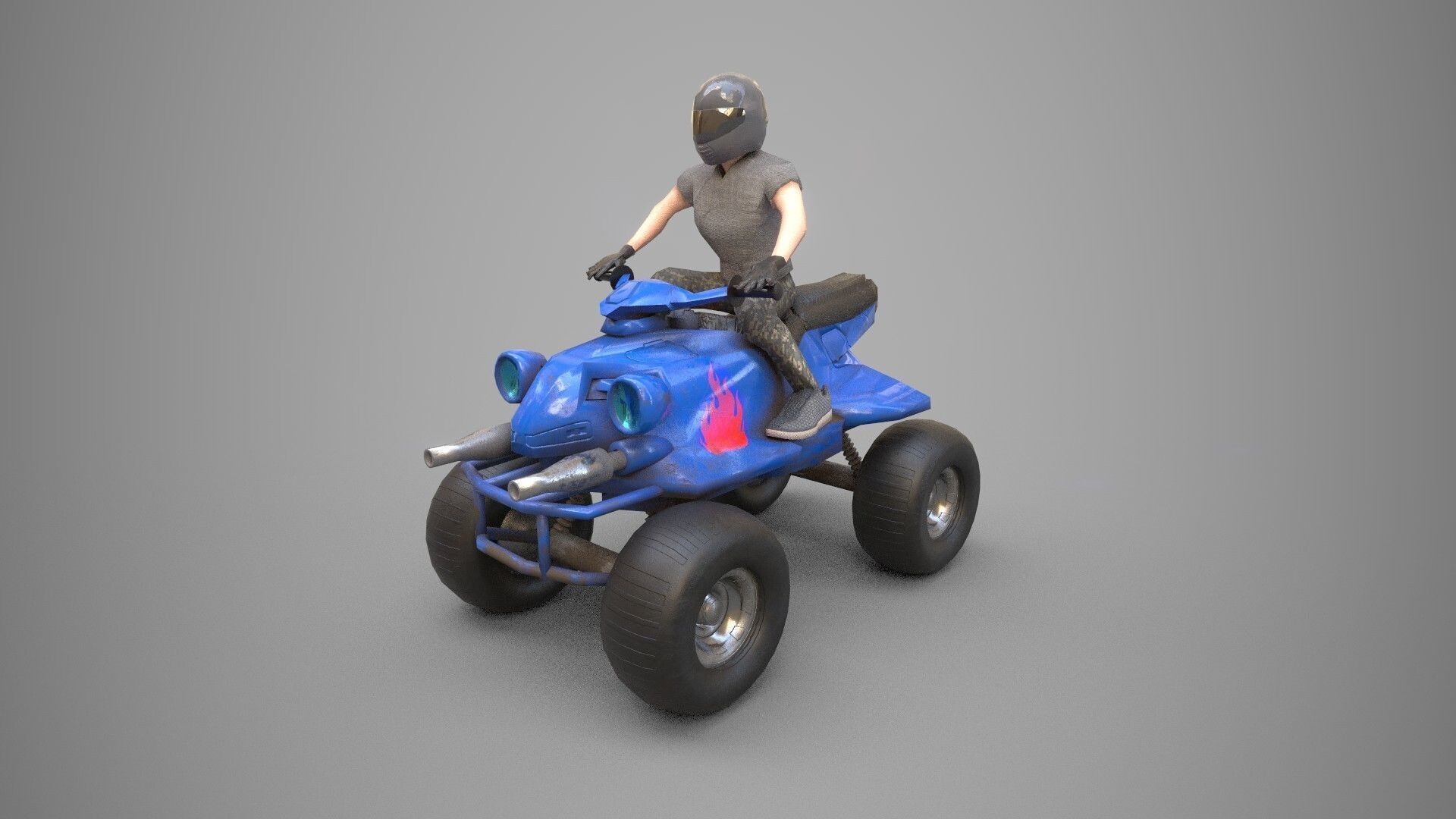 ArtStation - Quad bike lowpoly 3d model