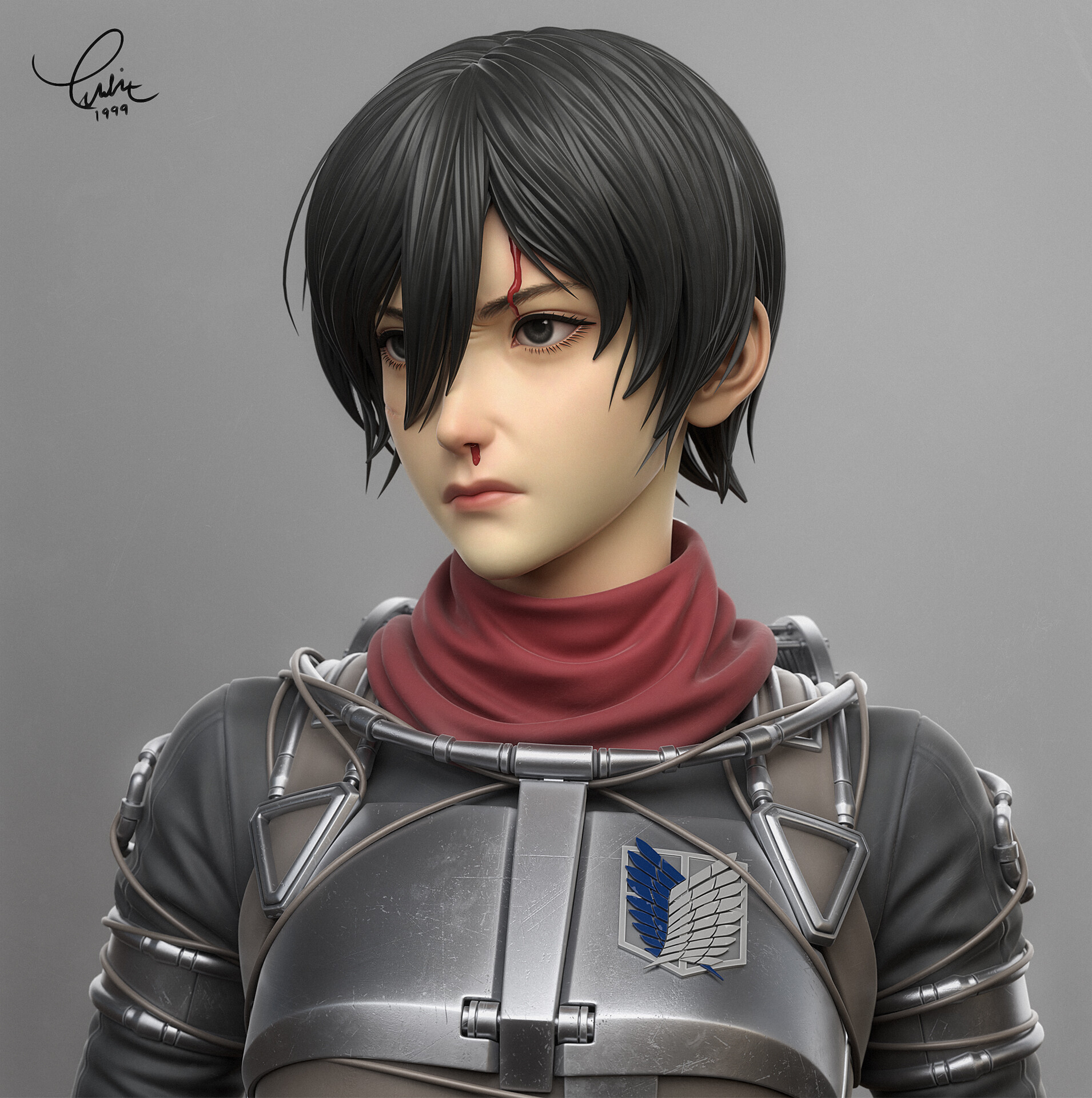 Attack On Titan Mikasa Render