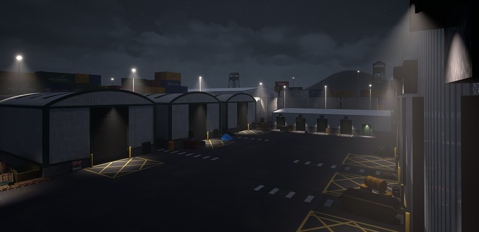 ArtStation - Dockyard Warehouse - Modular Environments Scene