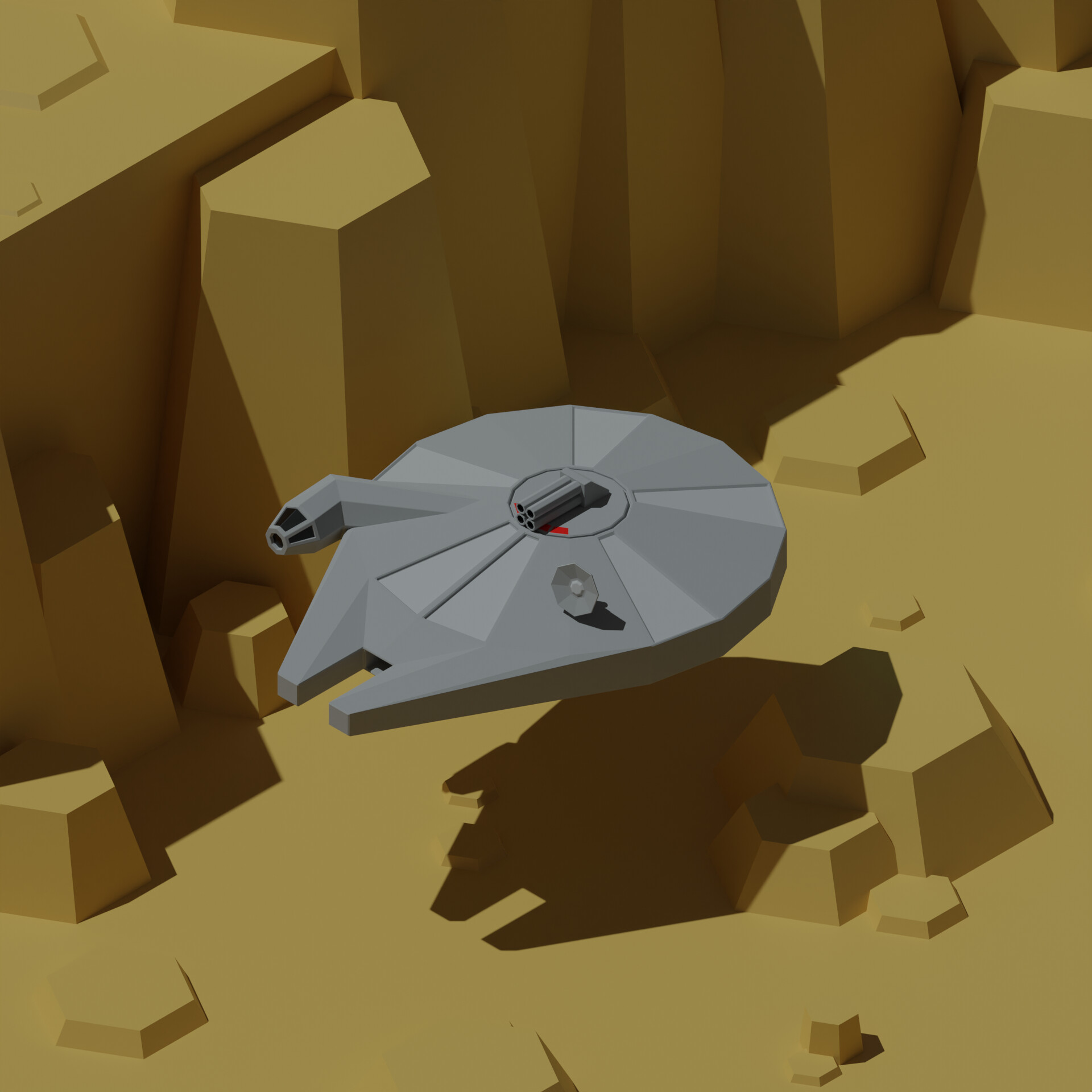 ArtStation - Millennium Falcon, low poly