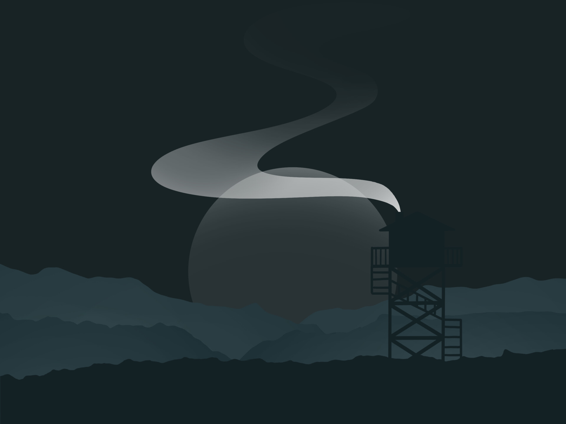 ArtStation - Fire tower at night (Green)