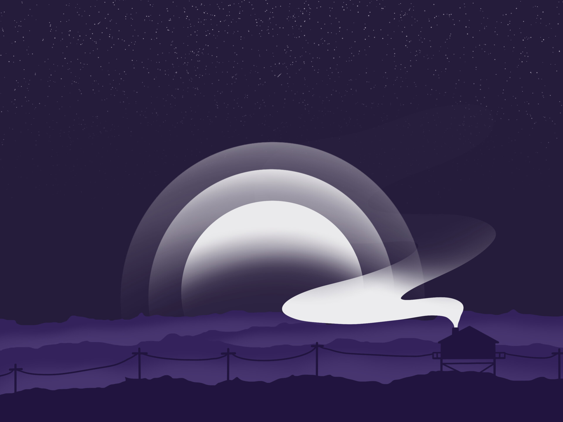 ArtStation - Fire tower at night (purple)