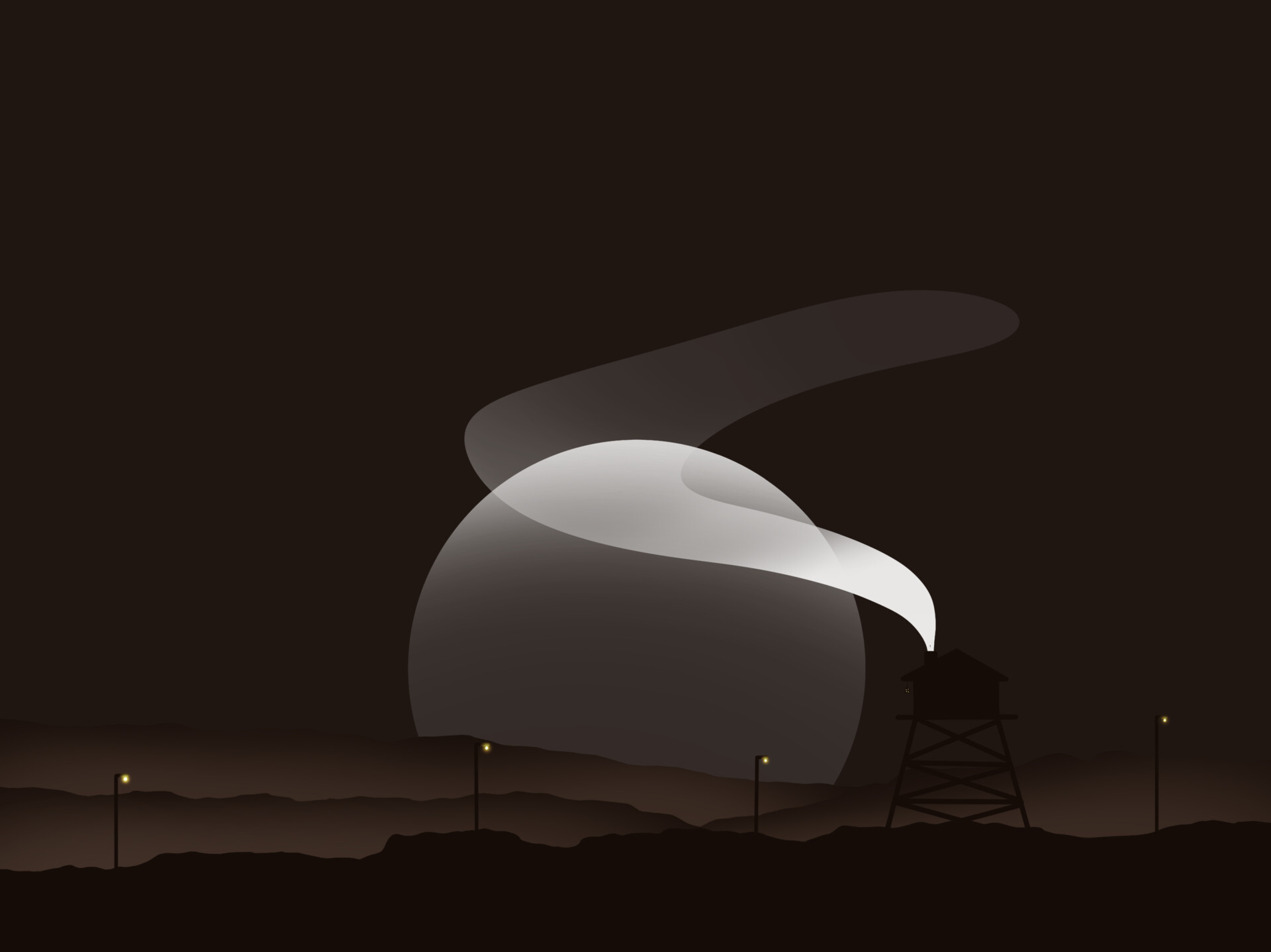 ArtStation - Fire tower at night (orange)